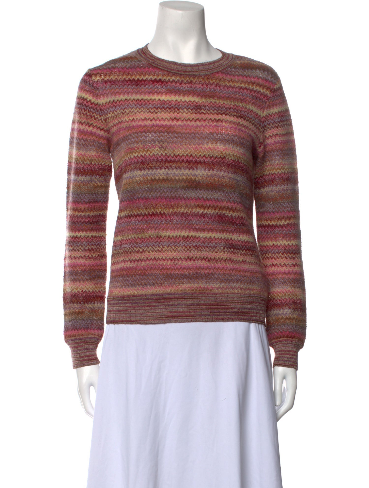 Missoni Striped Crew Neck Sweater - Pink Knitwear, Clothing - MIS145329 | The RealReal