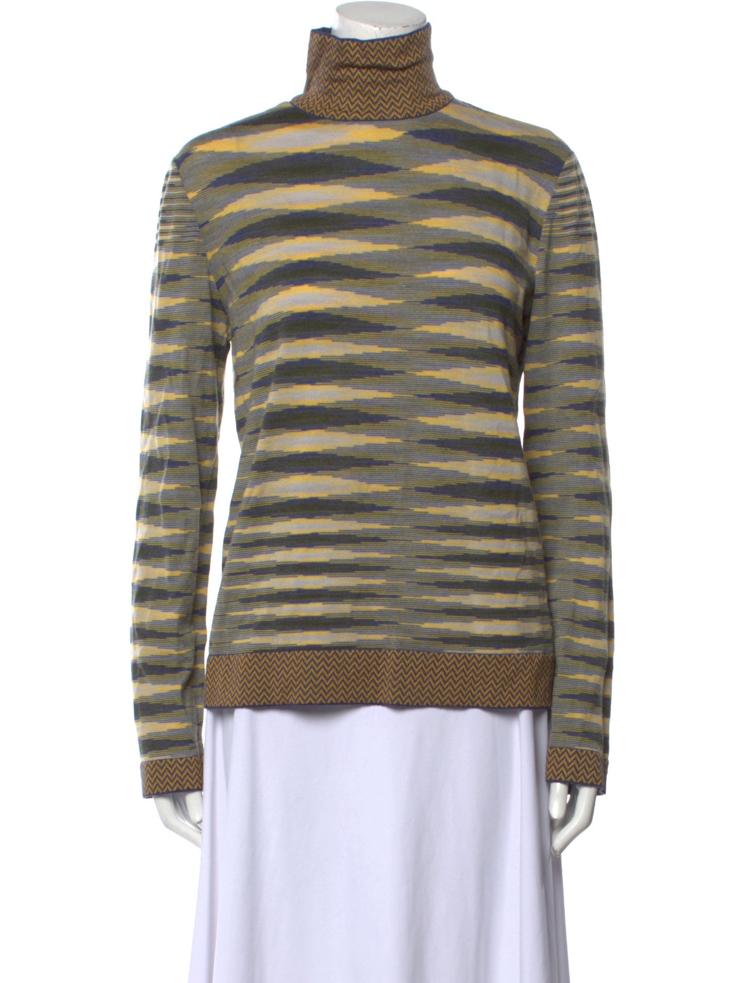 Missoni Striped Turtleneck Sweater - Yellow Knitwear, Clothing - MIS147658 | The RealReal