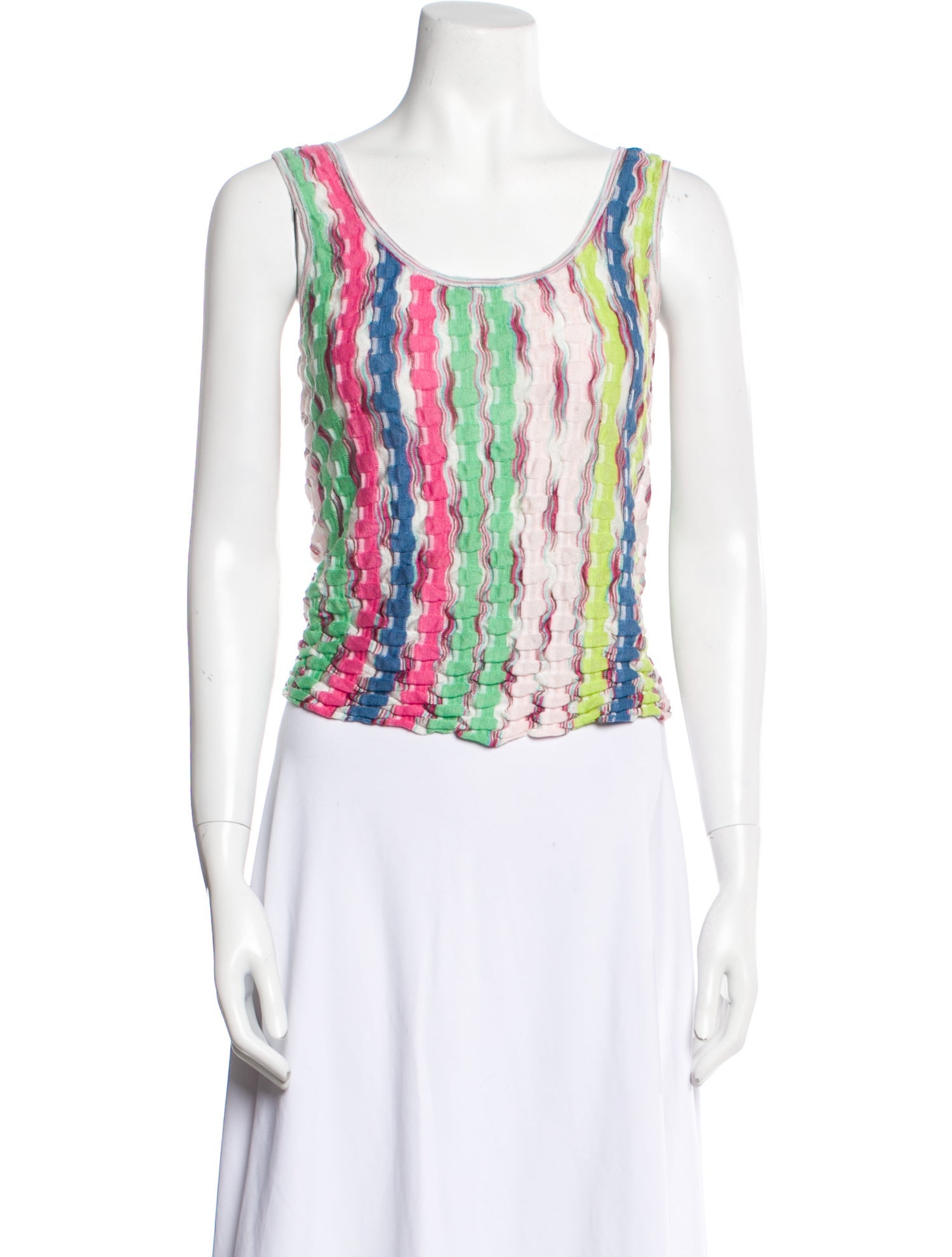 Missoni Striped Scoop Neck Crop Top - Pink Tops, Clothing - MIS151723 | The RealReal