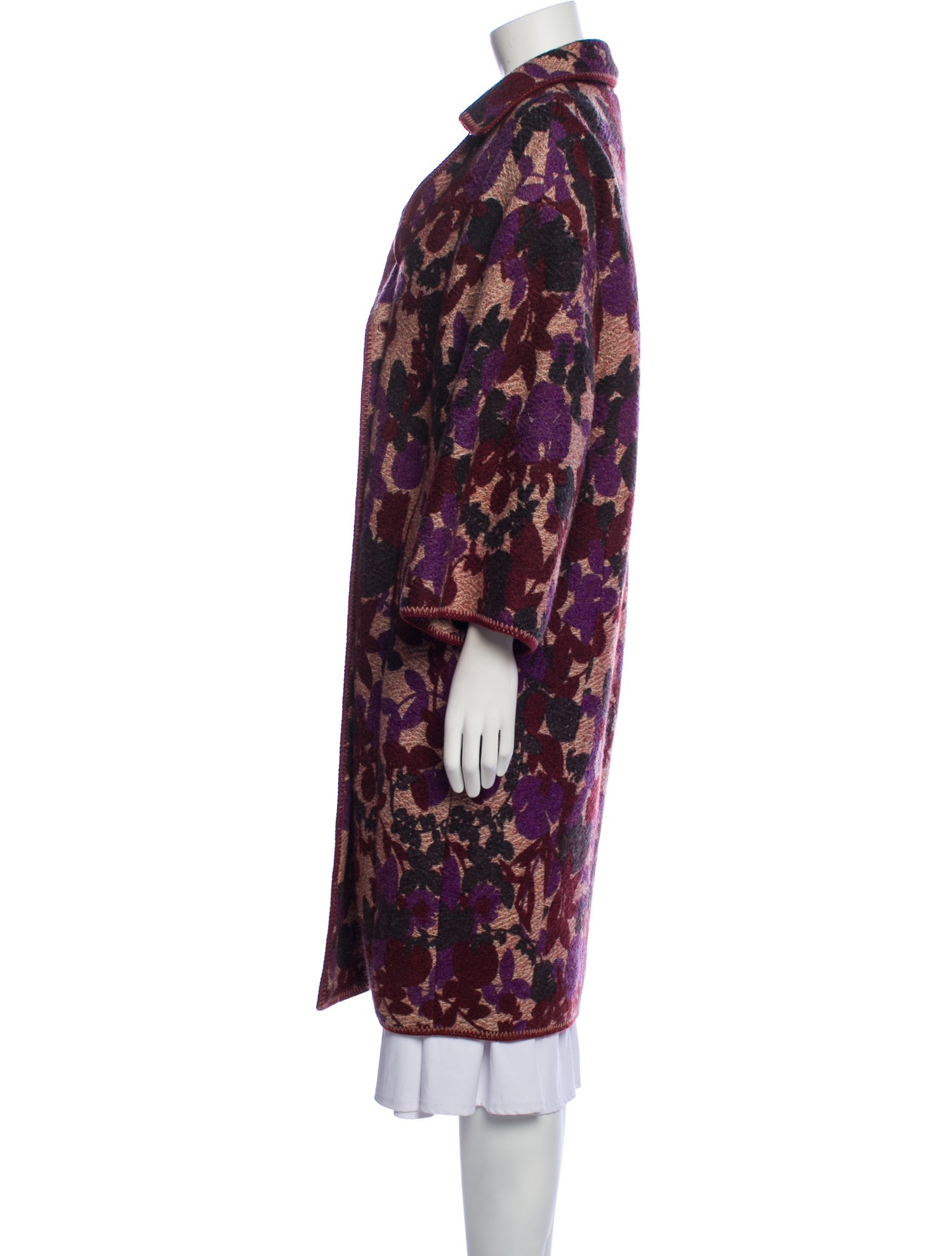 Dries Van Noten Floral Print Peacoat - Red Coats, Clothing - DRI141964 ...