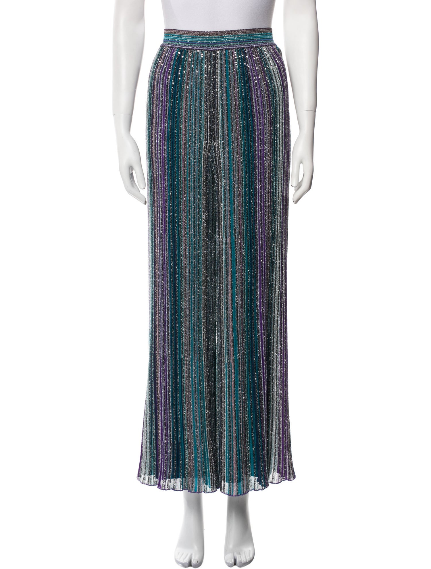 Missoni Striped Wide Leg Pants w/ Tags - Blue, 12" Rise Pants, Clothing ...