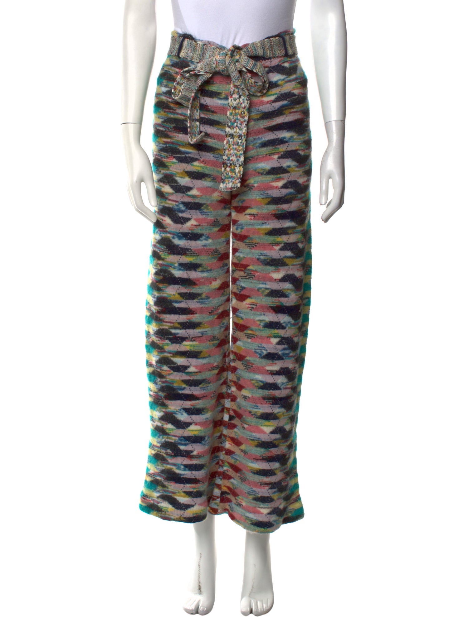 Missoni Wool Wide Leg Pants - Green, 11.5" Rise Pants, Clothing ...