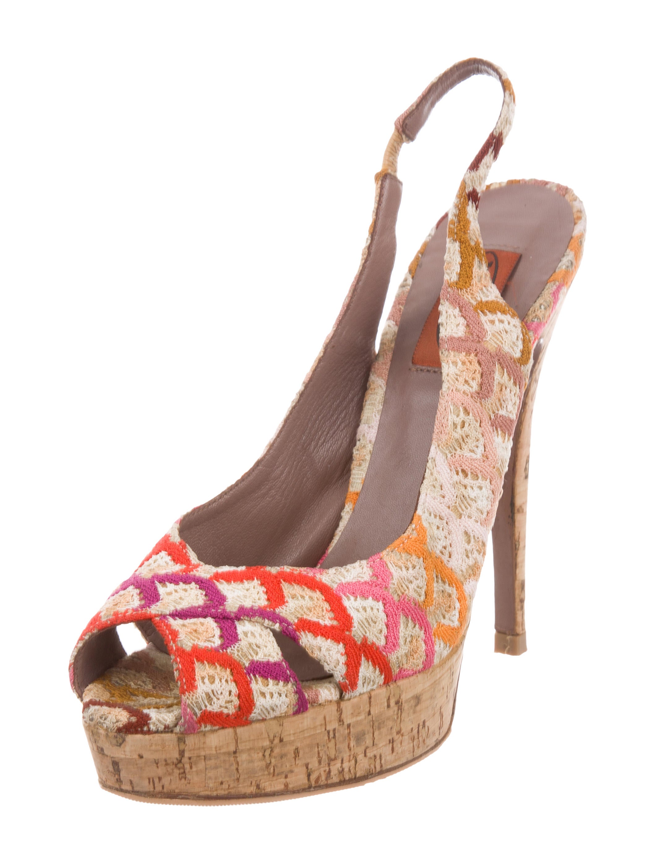 Missoni Chevron Platform Slingback Pumps - Neutrals Pumps, Shoes ...