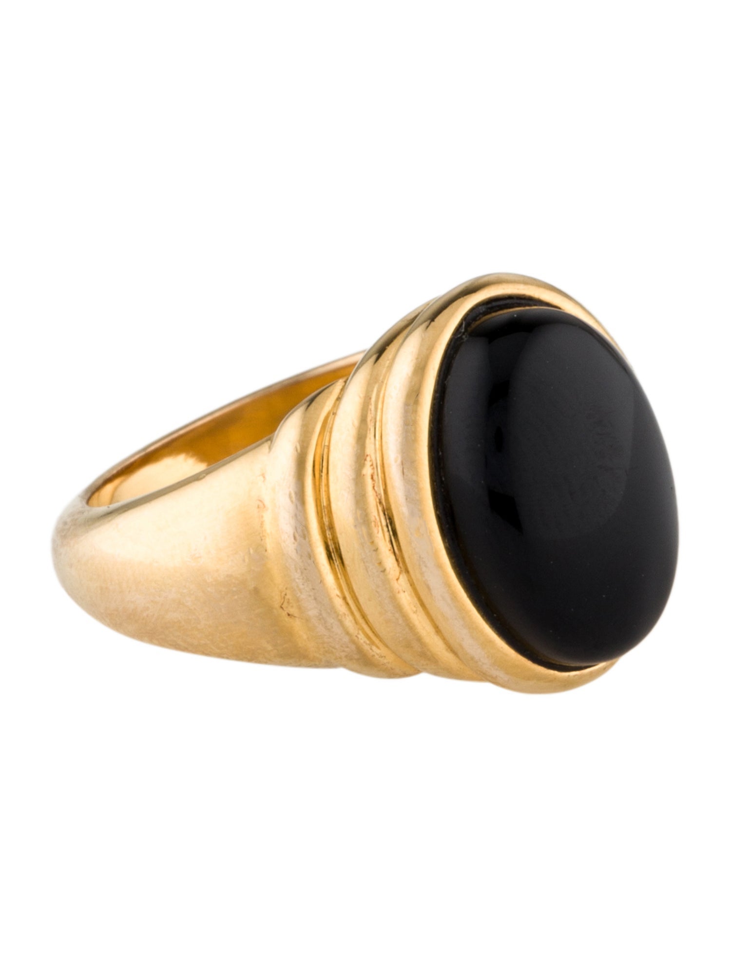 Missoma Savi Ridge Chunky Cocktail Ring - Black, 18K Vermeil Cocktail ...