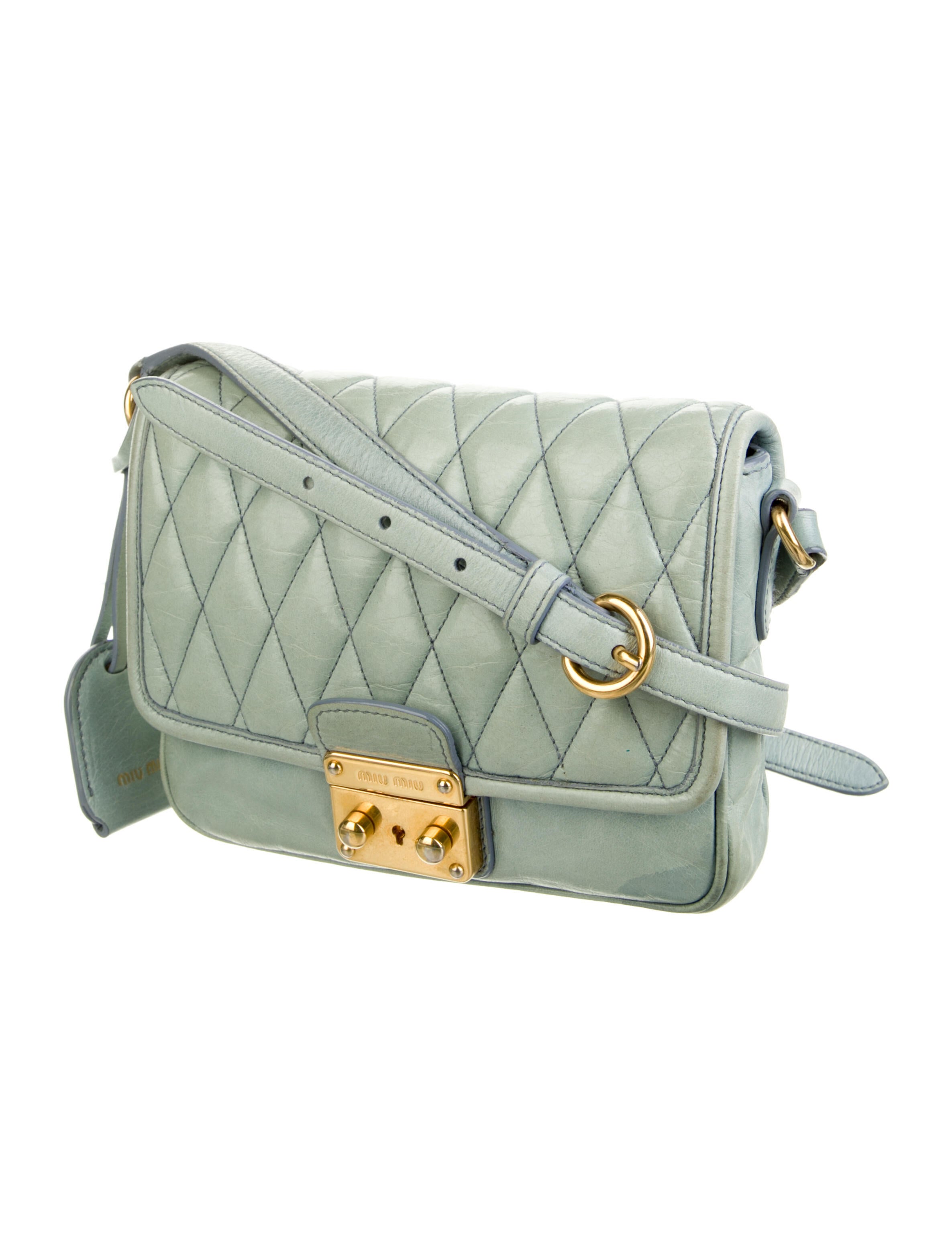 Miu Miu Matelasse Crossbody - Grey Crossbody Bags, Handbags - MIU167726 | The RealReal