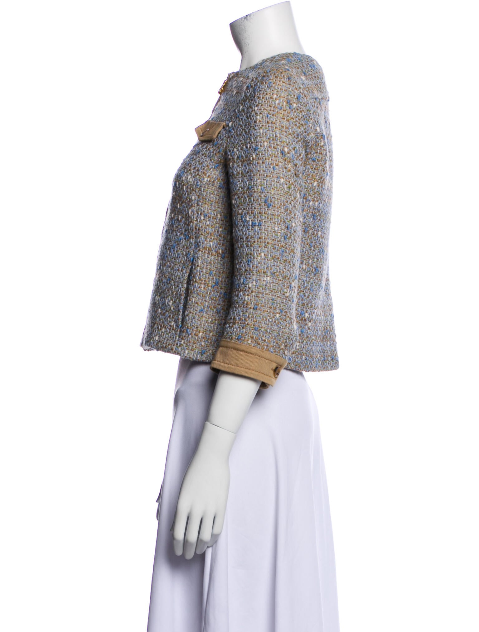 Miu Miu Tweed Pattern Evening Jacket - Neutrals Jackets, Clothing ...