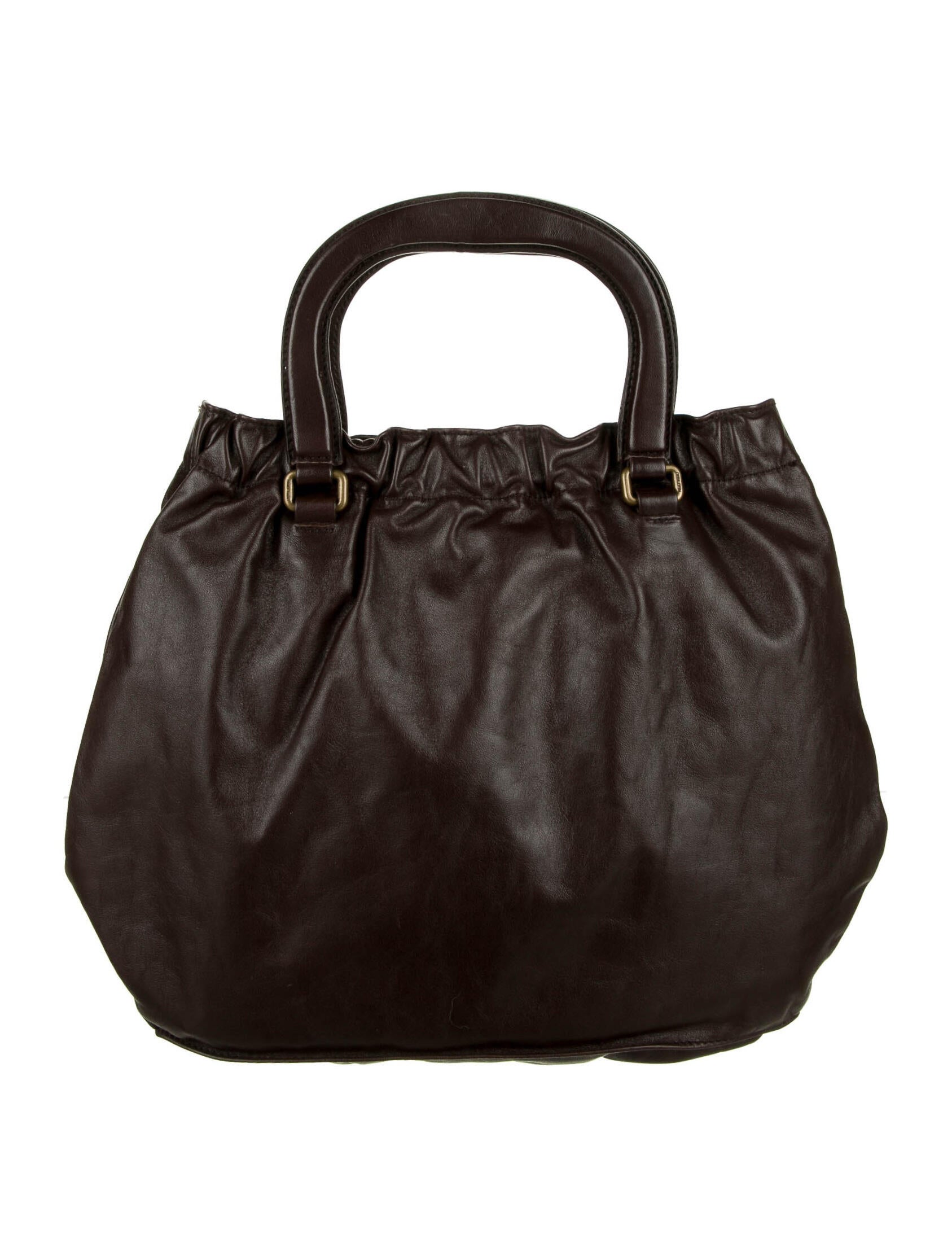Miu Miu Soft Leather Handle Bag - Brown Handle Bags, Handbags - MIU170020 | The RealReal