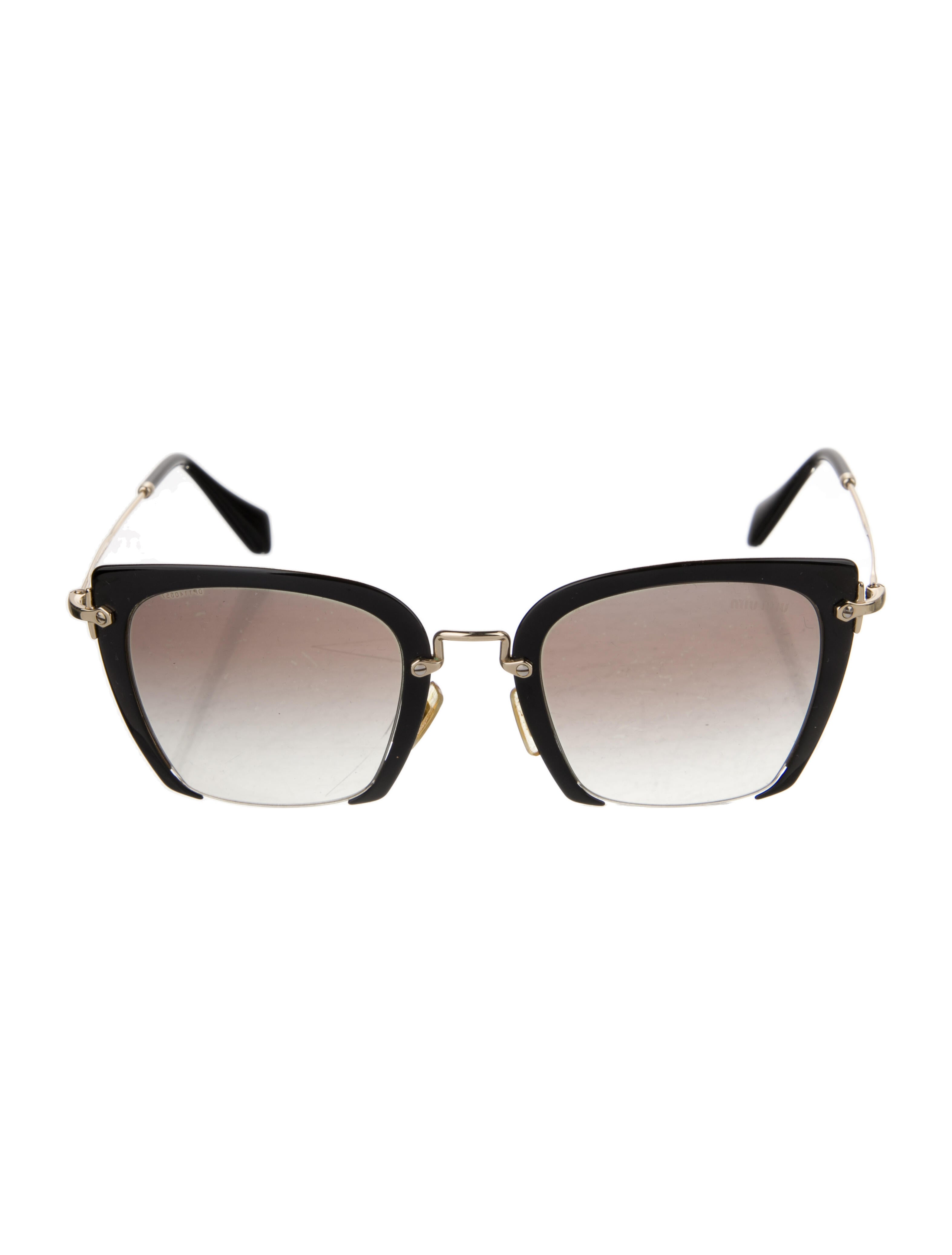Miu Miu Square Gradient Sunglasses - Black Sunglasses, Accessories ...
