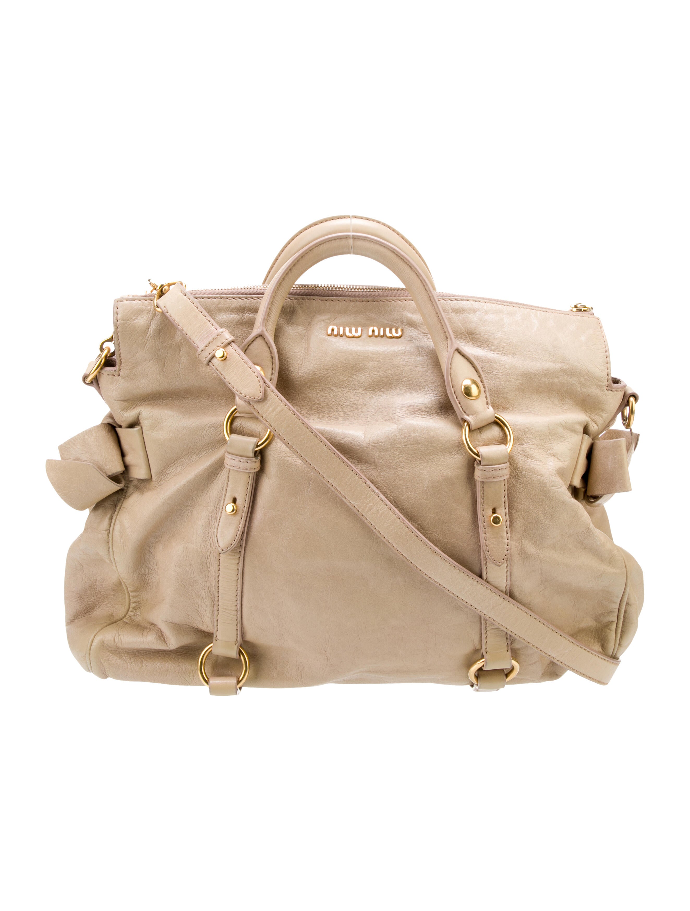 Miu Miu Leather Handle Bag - Neutrals Handle Bags, Handbags - MIU179817 | The RealReal