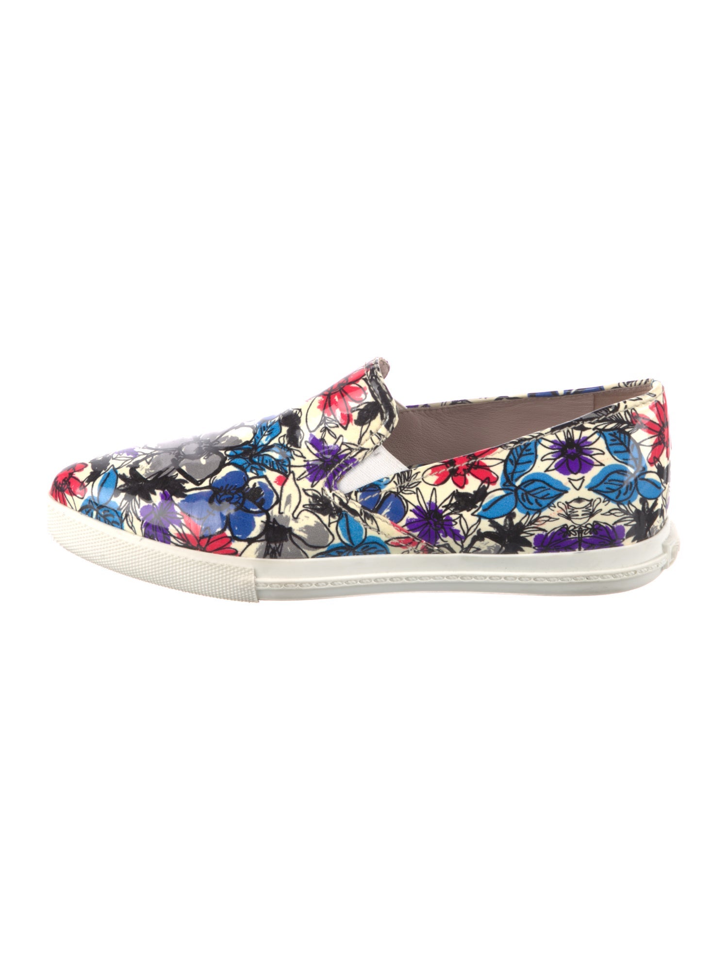 Gucci Leather Floral Print Sneakers - Neutrals Sneakers, Shoes ...
