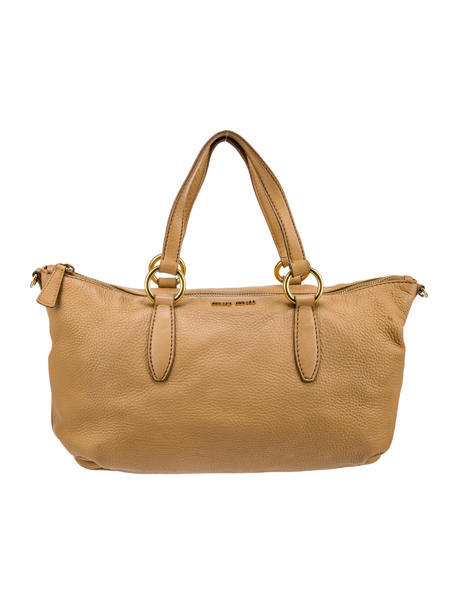 Miu Miu Leather Handle Bag - Brown Handle Bags, Handbags - MIU181682 | The RealReal