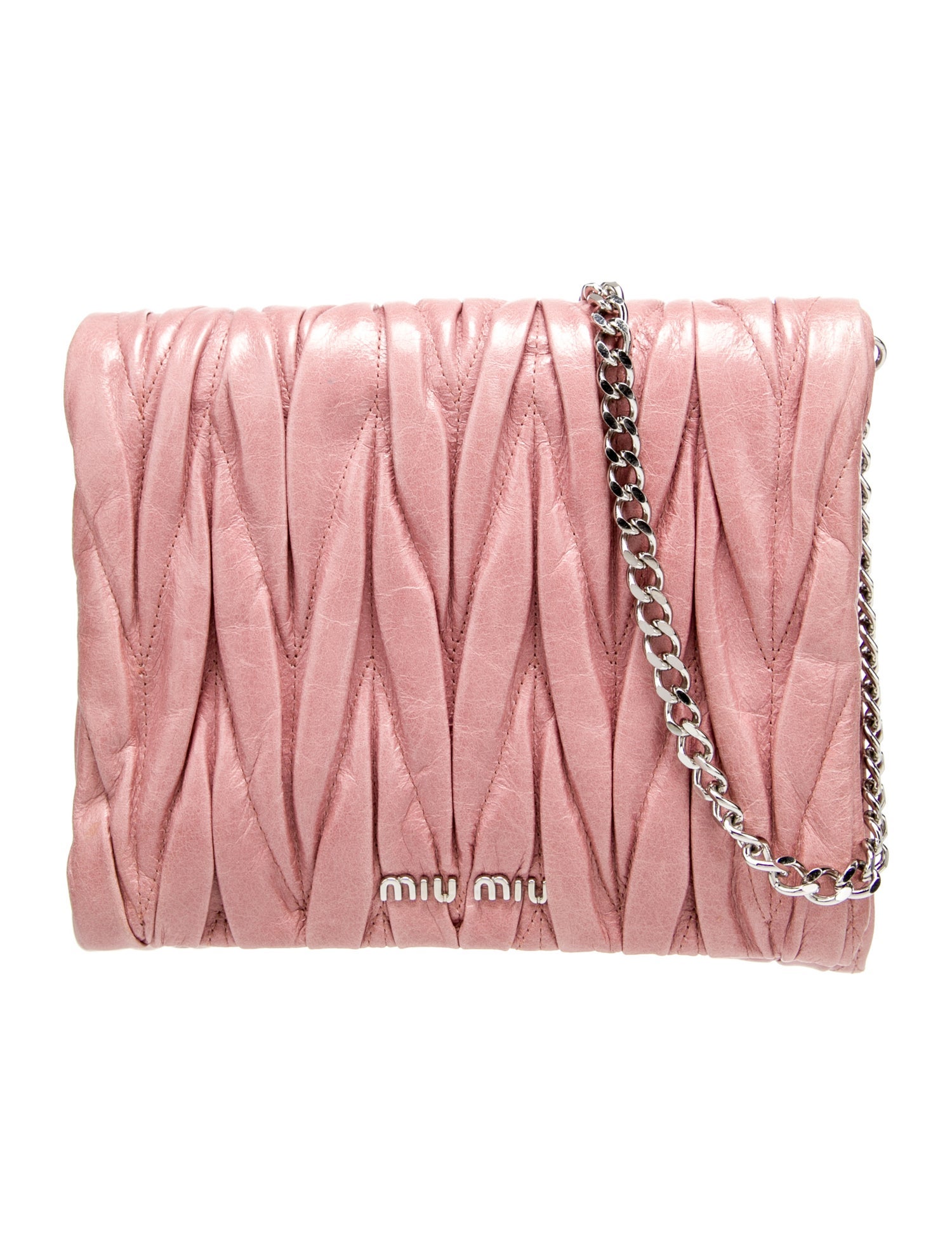 Miu Miu Nappa Matelasse Shoulder Bag - Pink Crossbody Bags, Handbags - MIU185431 | The RealReal