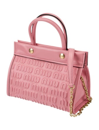 Miu Miu Textured Leather Handle - Pink Handle Bags, Handbags - MIU185665 | The RealReal
