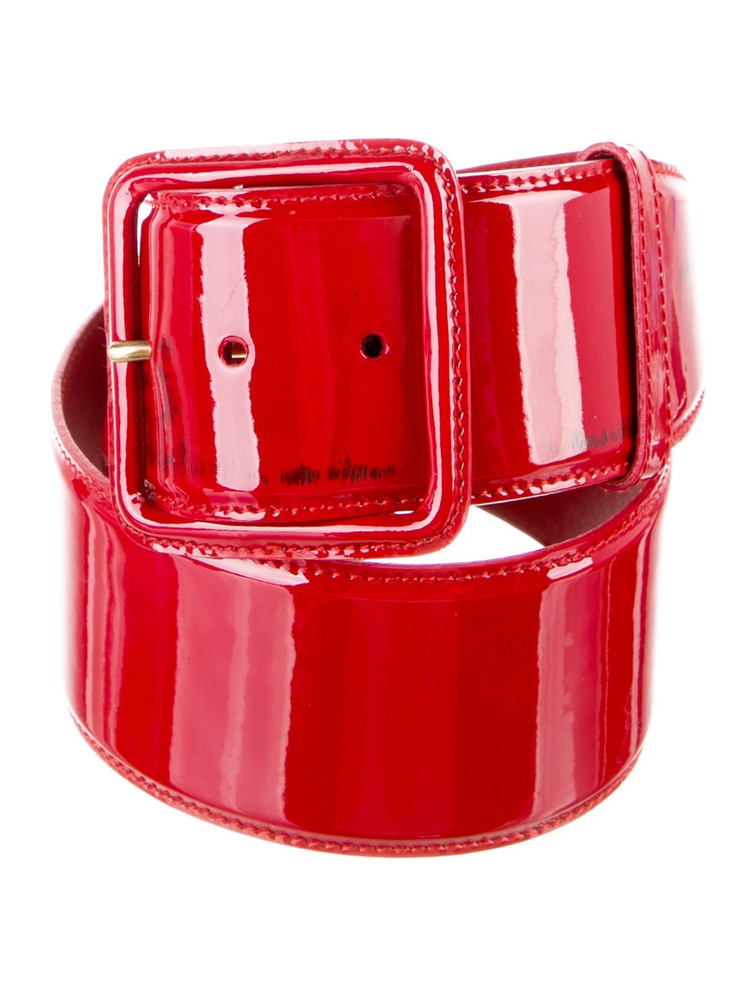 Miu Miu Wide Patent Leather Belt - Red Belts, Accessories - MIU187401 ...