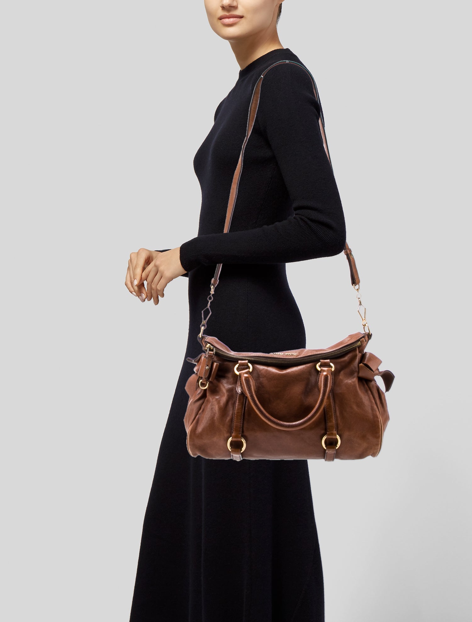 Mulberry Braided Leather Handle Bag - Brown Handle Bags, Handbags ...