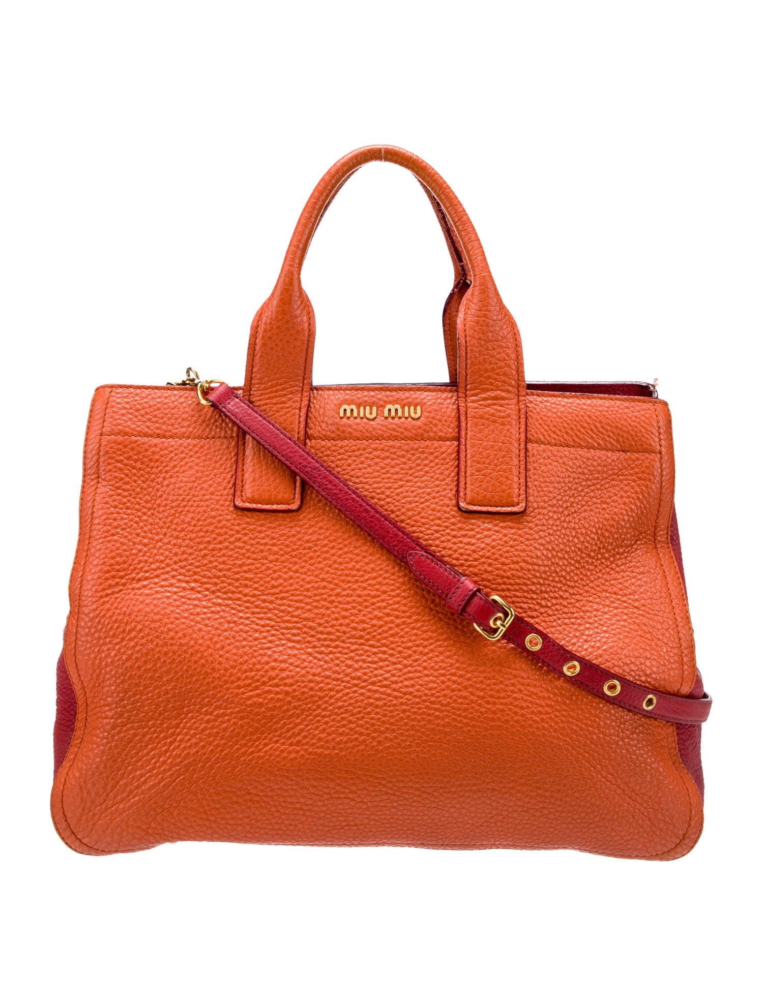 Miu Miu Leather Handle Bag - Orange Handle Bags, Handbags - MIU190546 | The RealReal