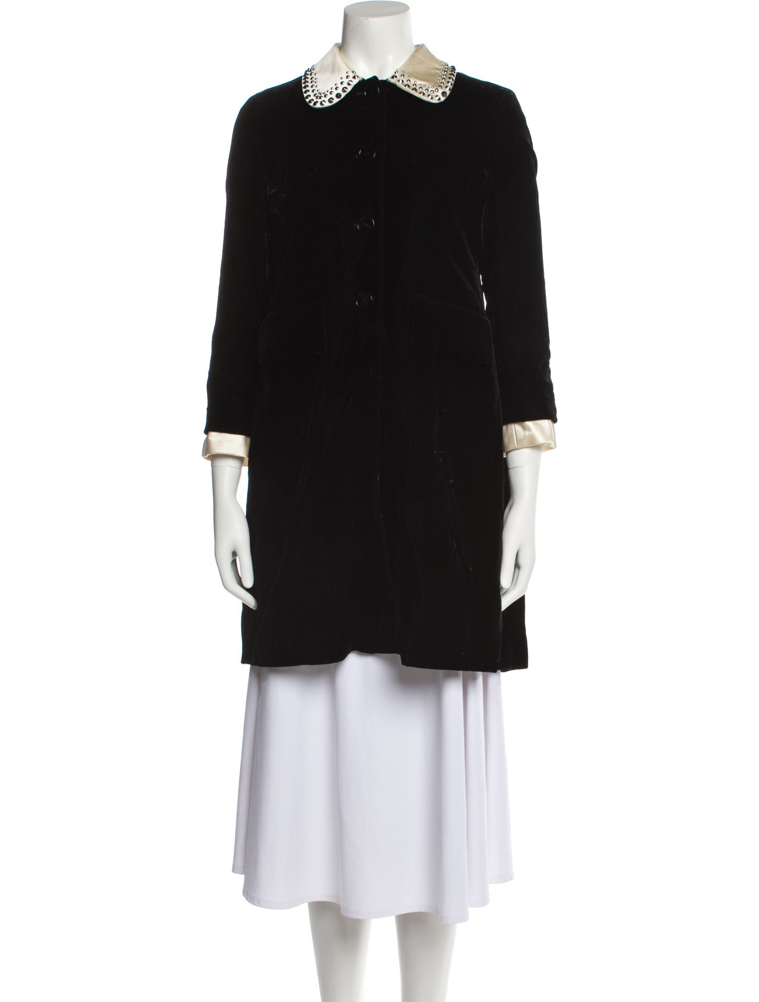 Miu Miu 2021 Colorblock Pattern Coat - Black Coats, Clothing ...