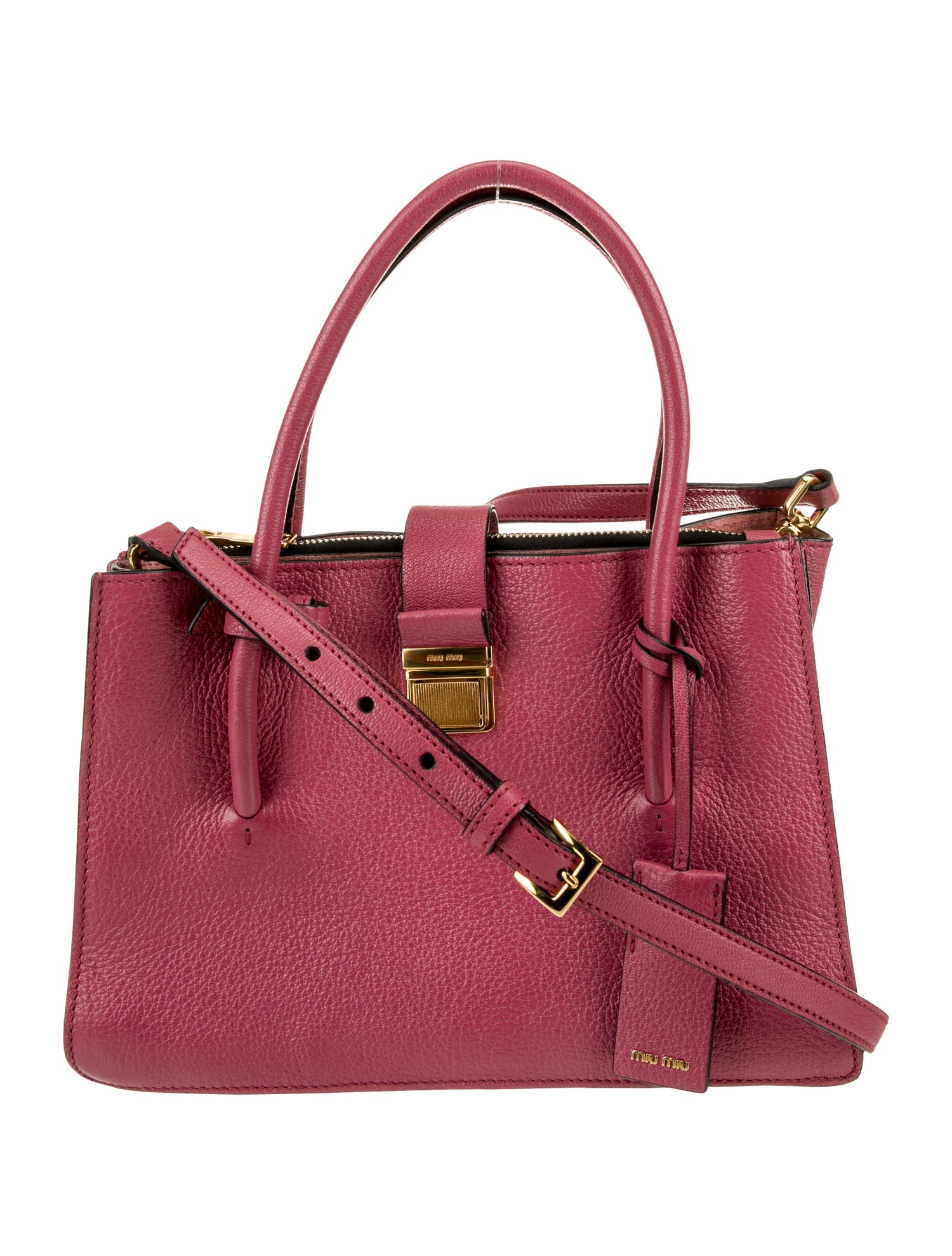 Miu Miu Goat Leather Top Handle Bag - Pink Handle Bags, Handbags - MIU204287 | The RealReal