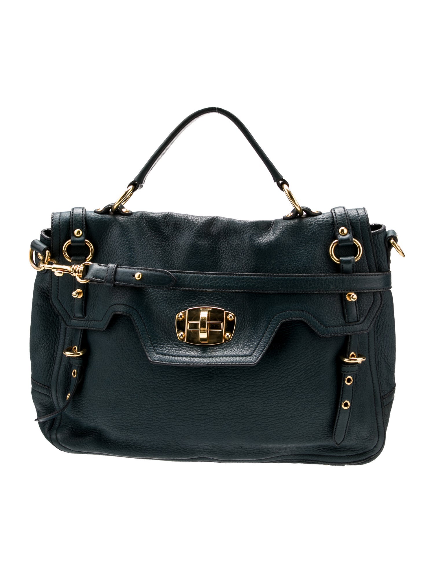 Miu Miu Leather Top Handle Bag - Green Handle Bags, Handbags - MIU205990 | The RealReal