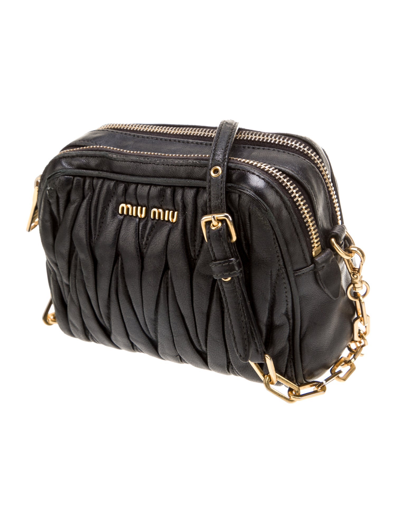 Miu Miu Leather Crossbody Bag - Black Crossbody Bags, Handbags - MIU210597 | The RealReal