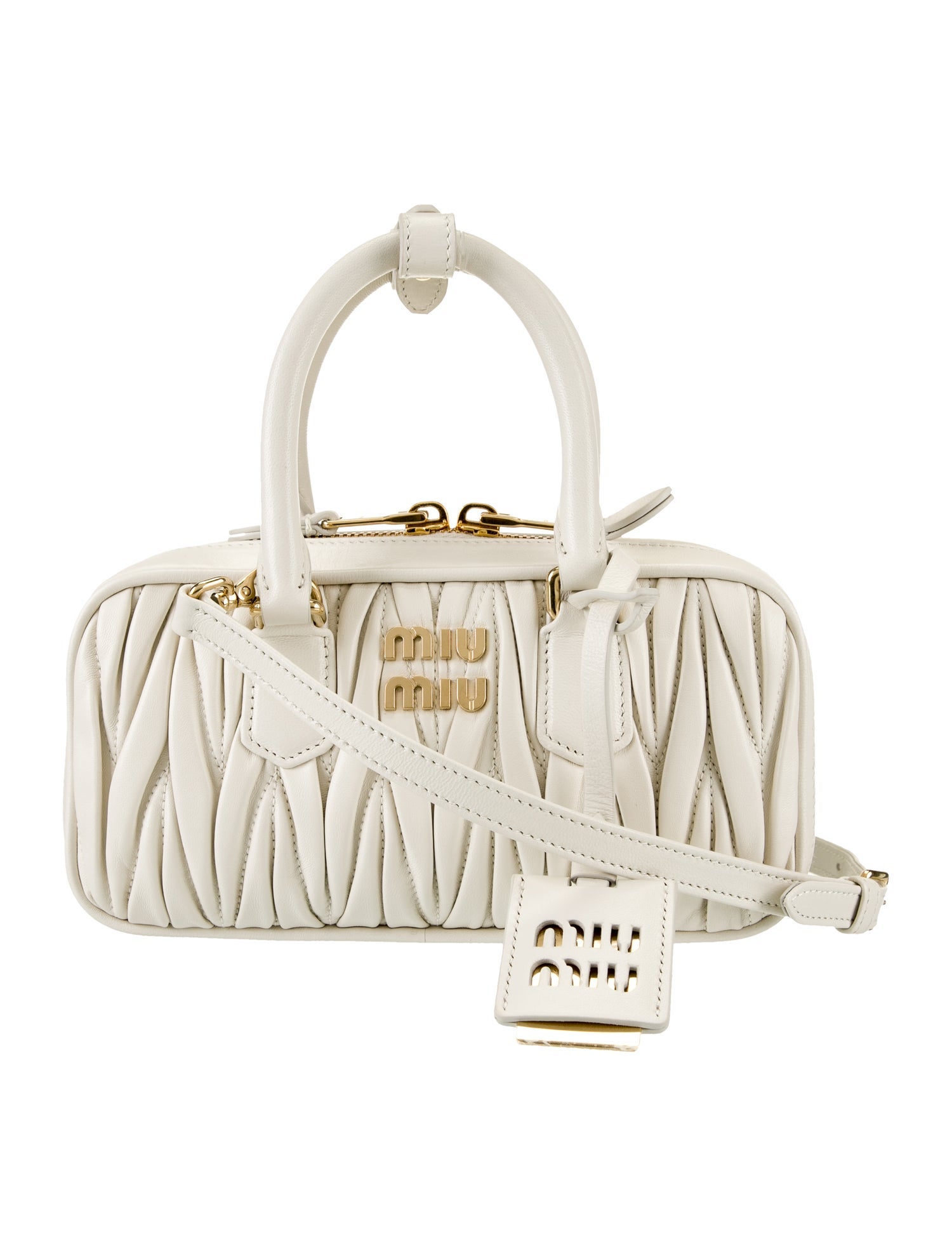 Miu Miu Leather Arcadie Mini - Neutrals Handle Bags, Handbags - MIU214894 | The RealReal