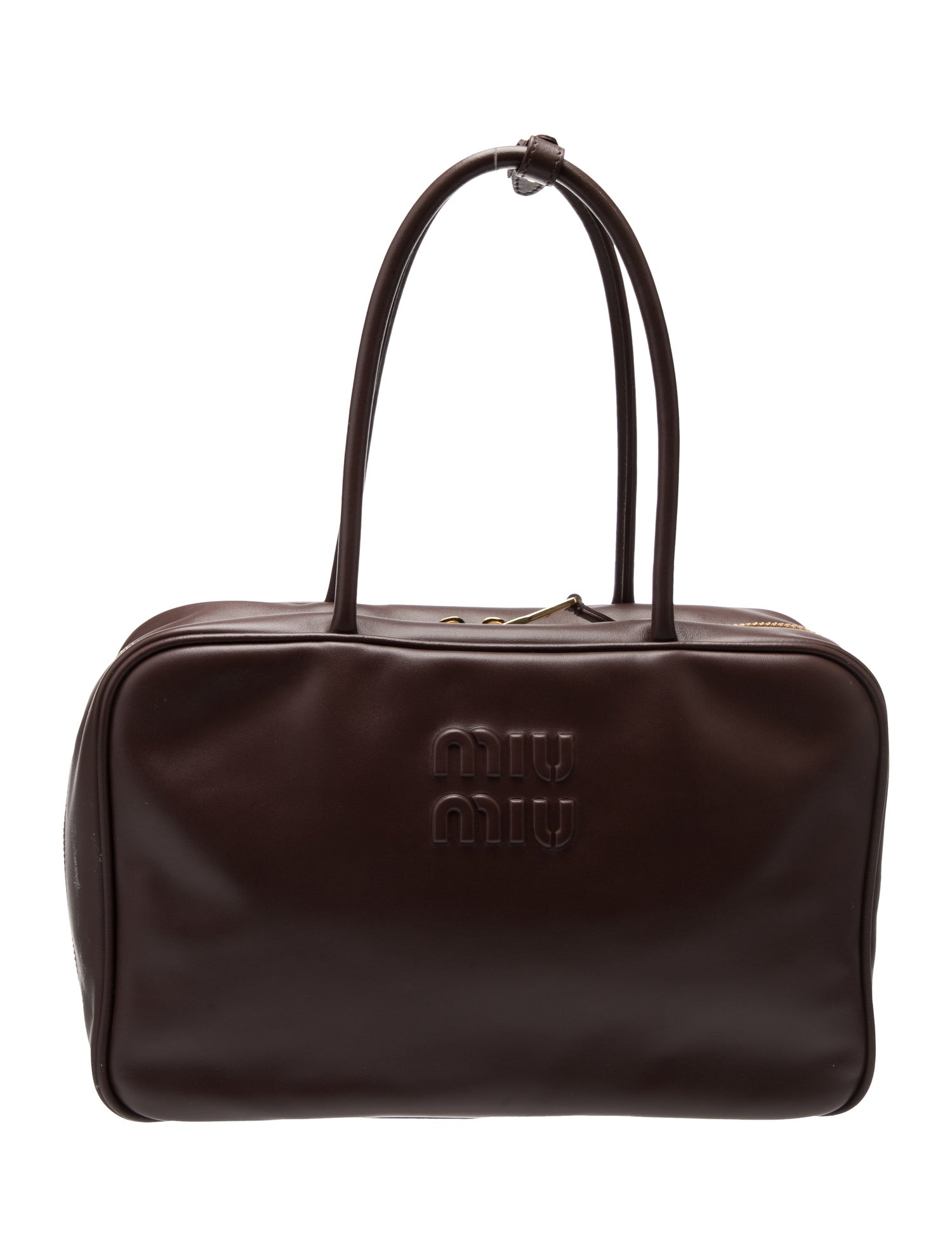 Miu Miu Leather Top Handle Bag - Brown Handle Bags, Handbags - MIU216698 | The RealReal
