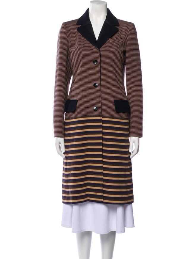 Marc Jacobs Wool Striped Coat - Blue Coats, Clothing - MAR196171 | The ...