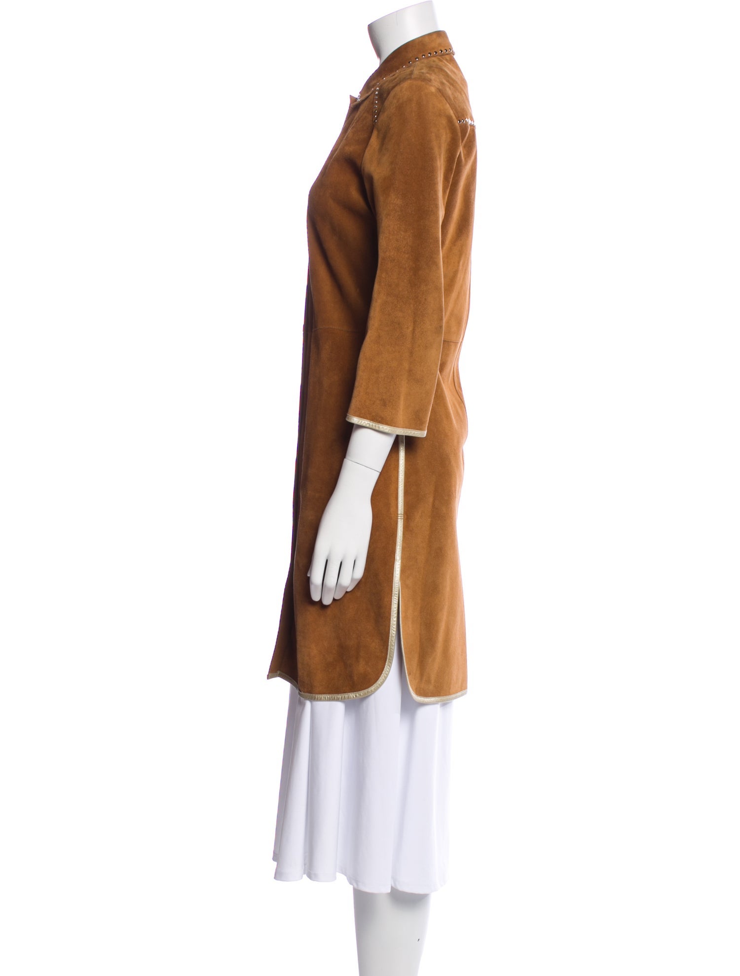 Shanghai Tang Linen Faux Fur Coat - Brown Coats, Clothing - WVNTG62355 ...