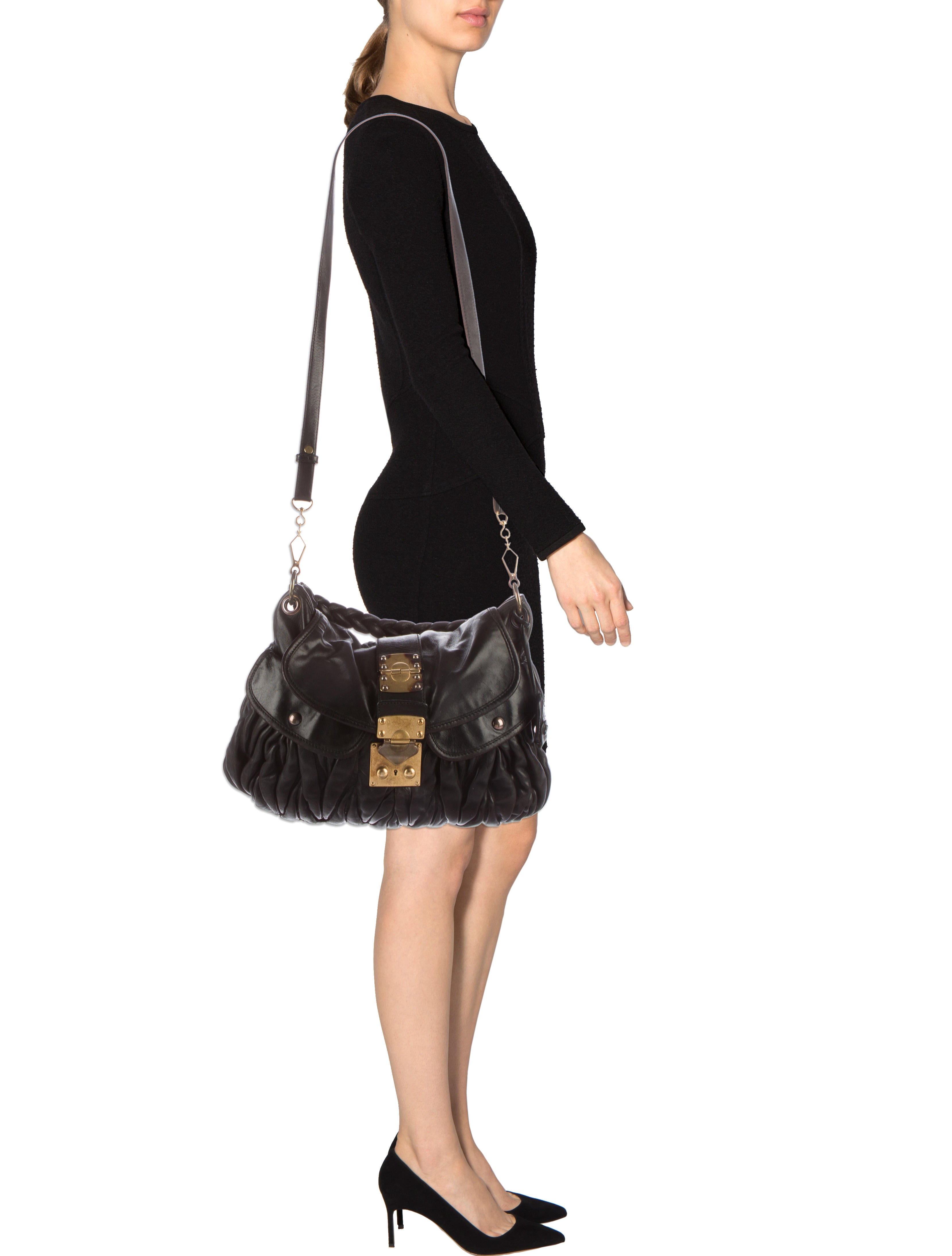 Miu Miu Leather Coffer Bag - Black Satchels, Handbags - MIU48826 | The ...