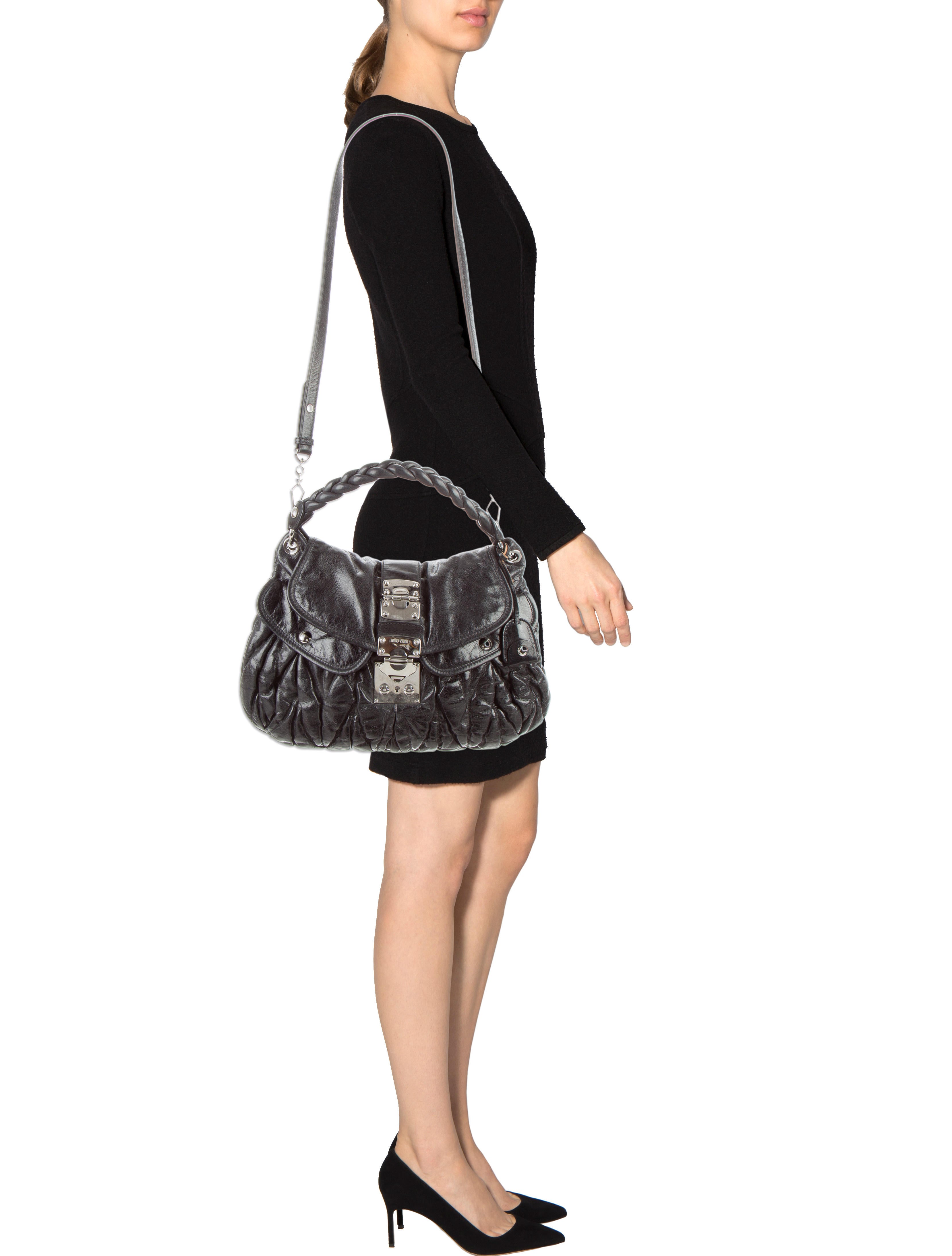 Miu Miu Leather Coffer Bag - Black Satchels, Handbags - MIU50800 | The ...