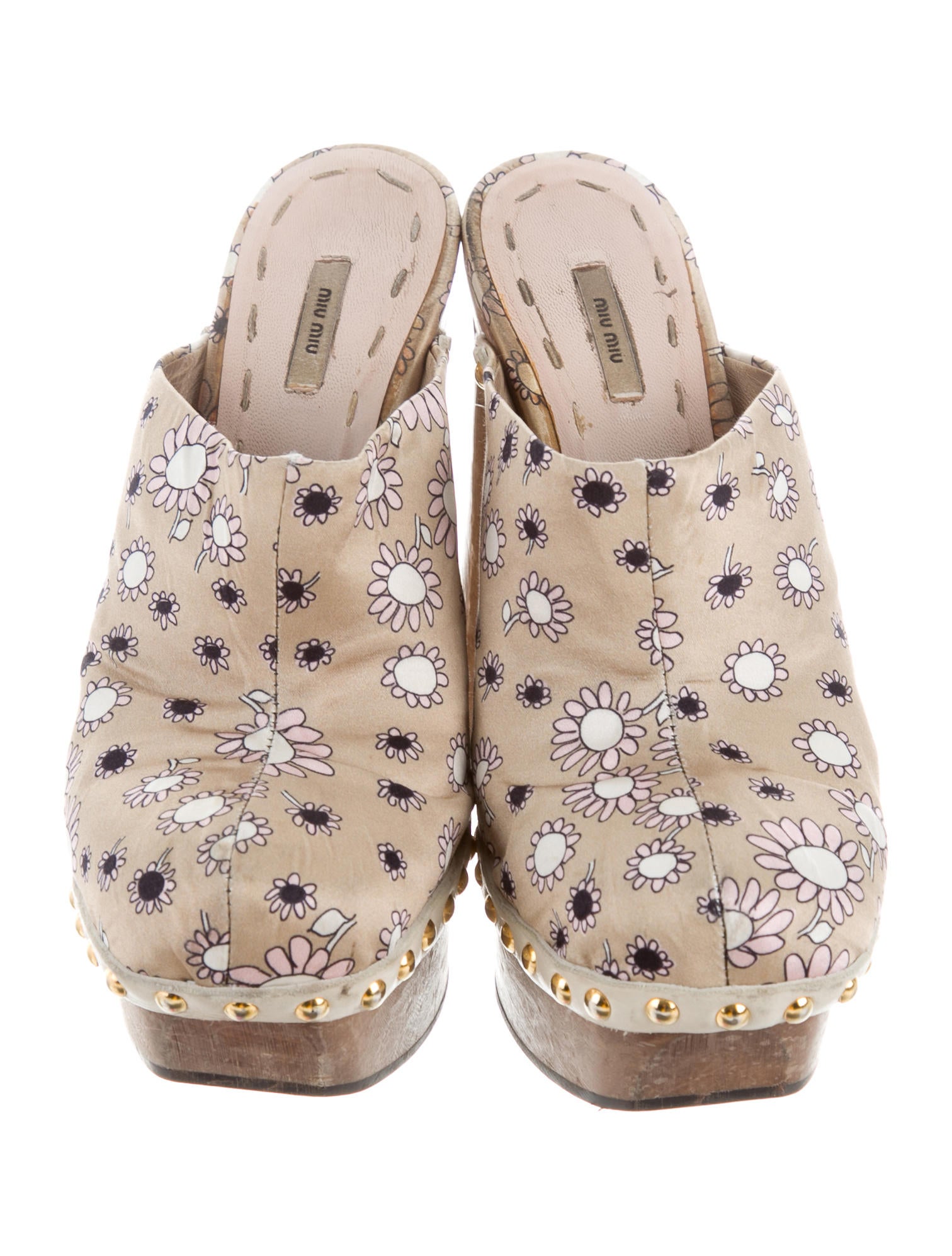 Miu Miu Satin Platform Clogs - Shoes - MIU55944 | The RealReal