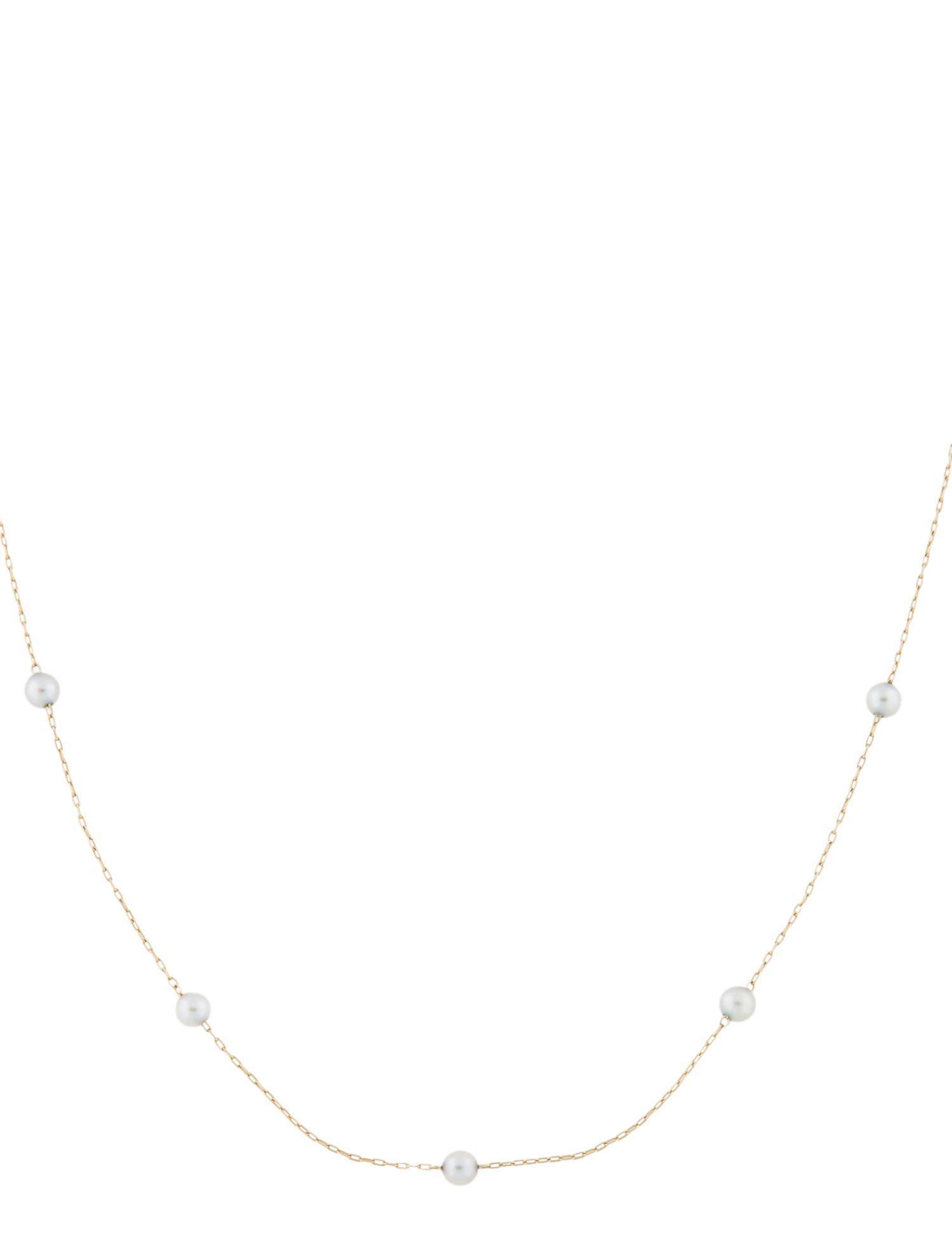 Mizuki 14K Pearl Station Necklace - Station, Necklaces - MIZ21146 | The ...