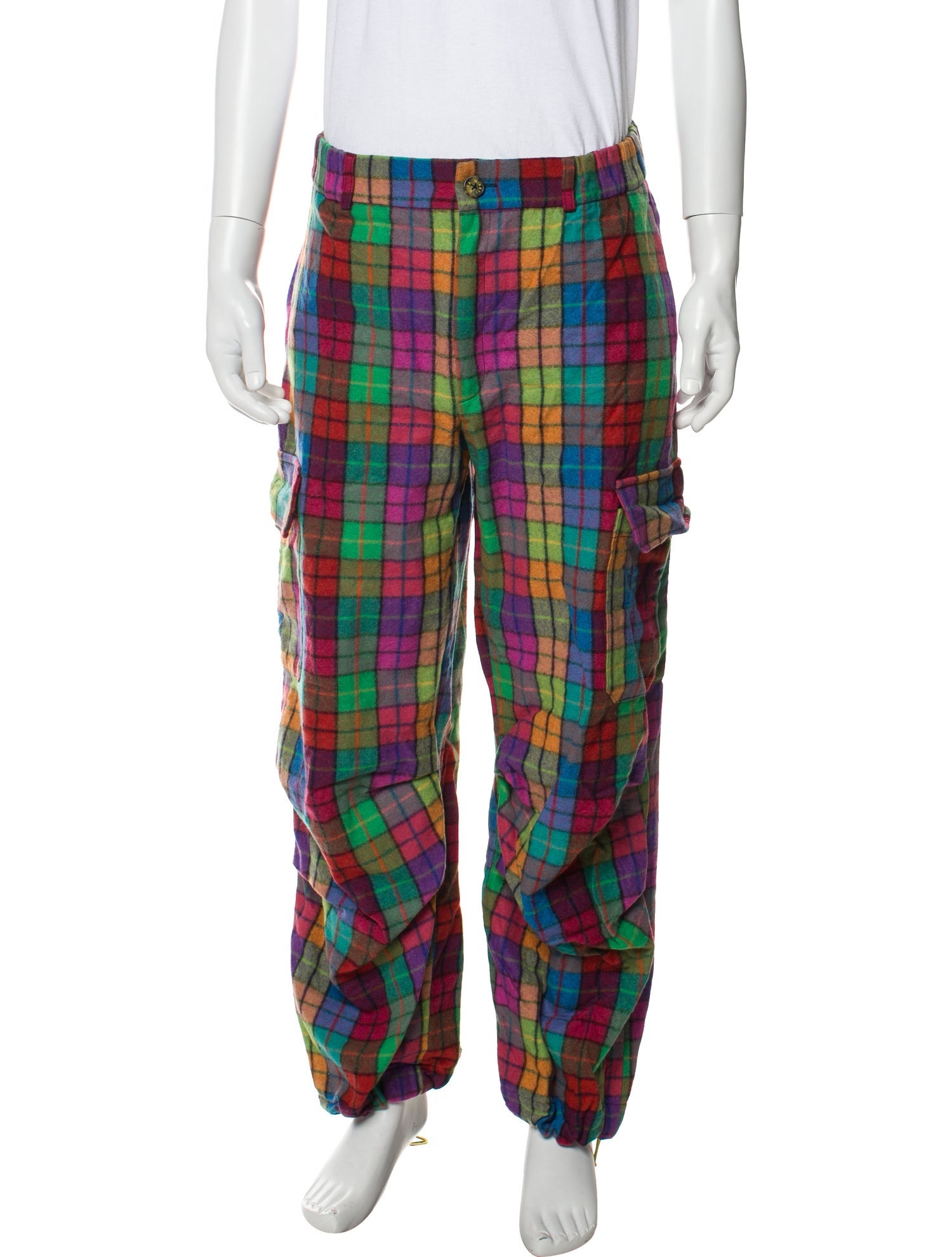 Mira Mikati Plaid Print Cargo Pants - Neutrals, 11.75" Rise Pants ...