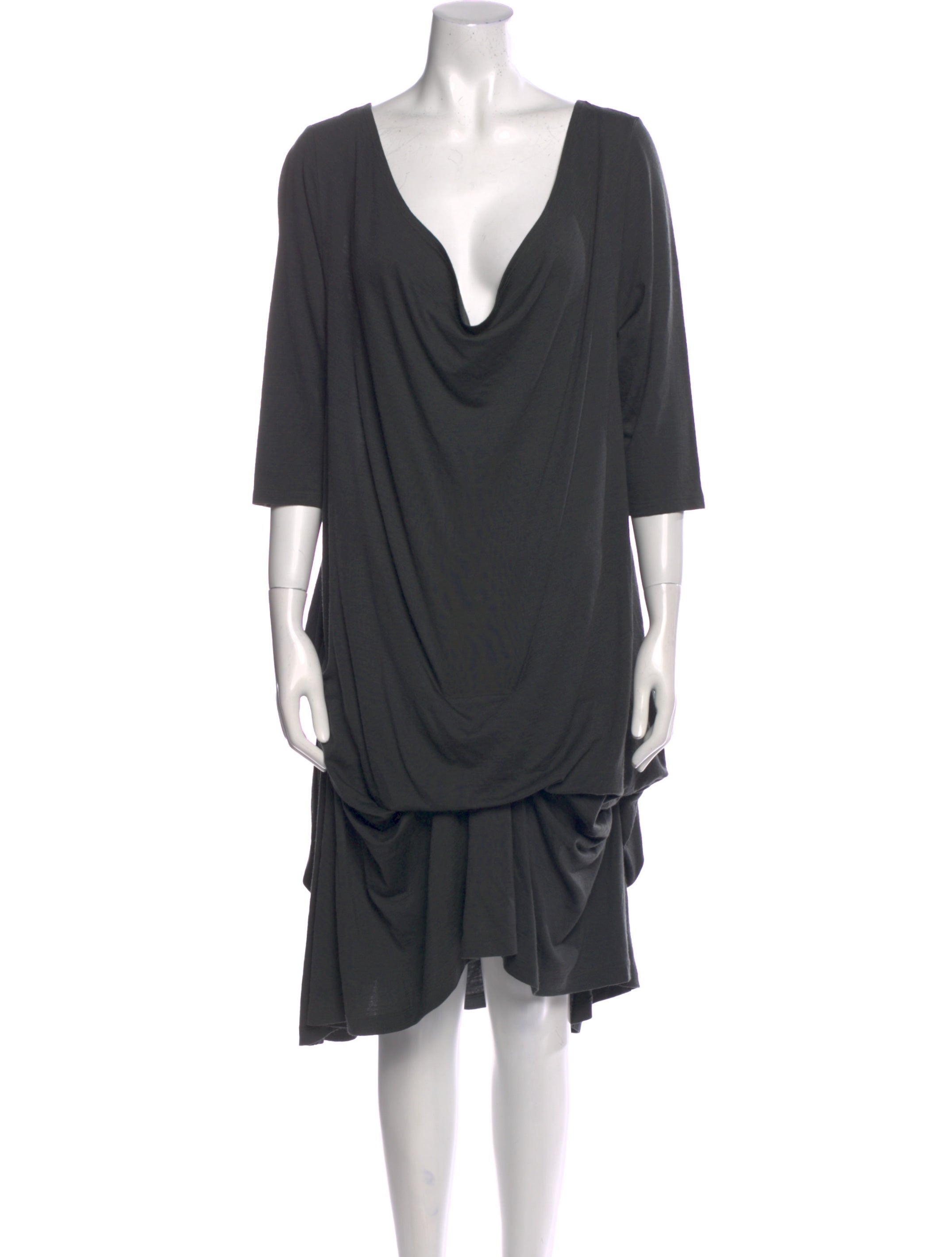 Morgane Le Fay Cowl Neck Mini Dress - Grey Dresses, Clothing - MLF24117 ...