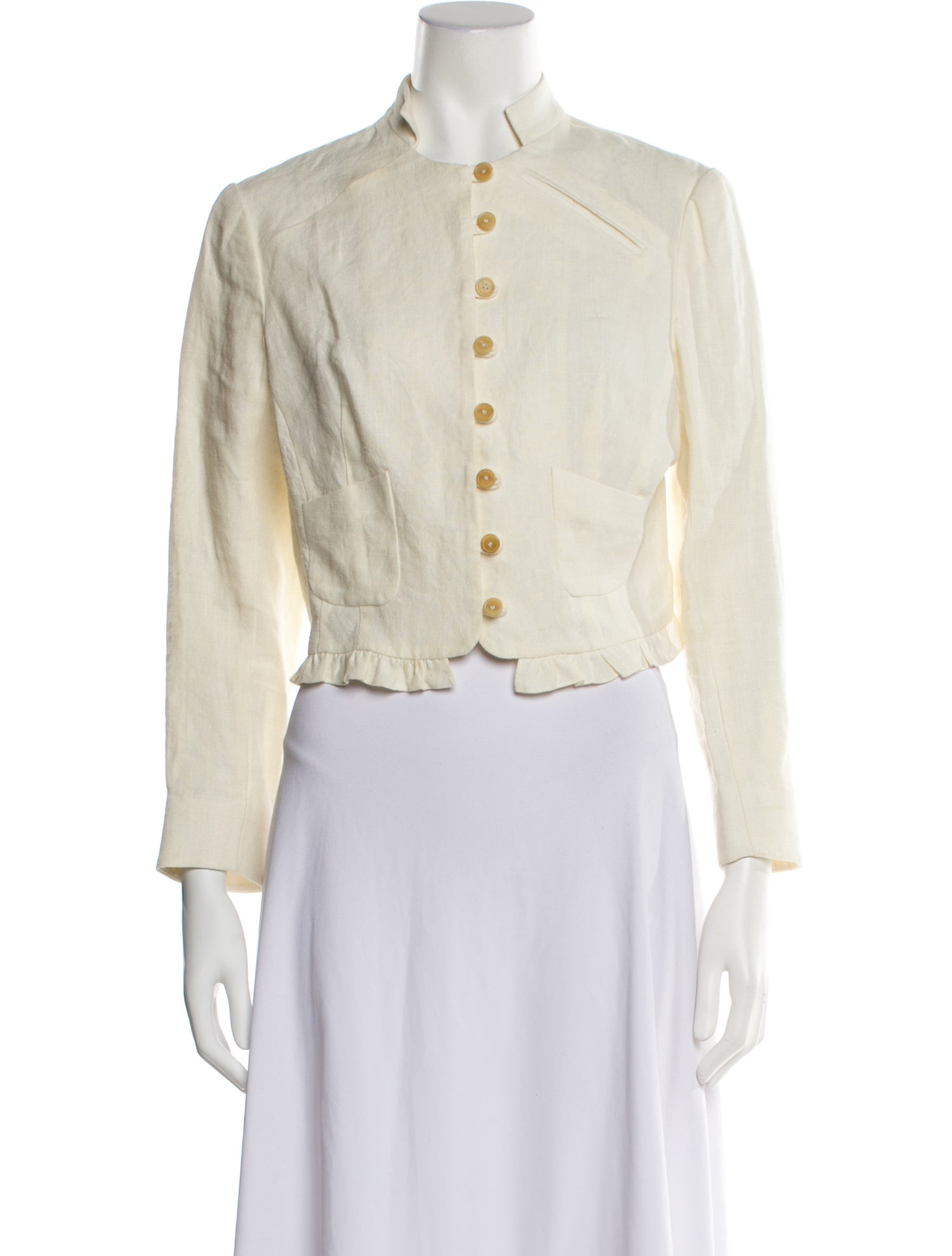 Morgane Le Fay Linen Denim Jacket - Neutrals Jackets, Clothing ...