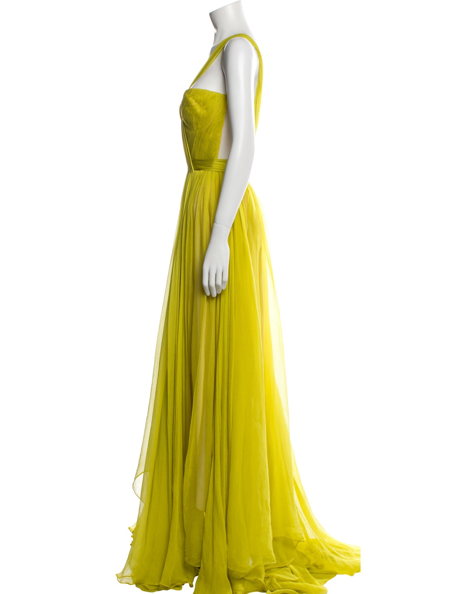 Maria Lucia Hohan V-Neck Long Dress - Yellow Dresses, Clothing ...