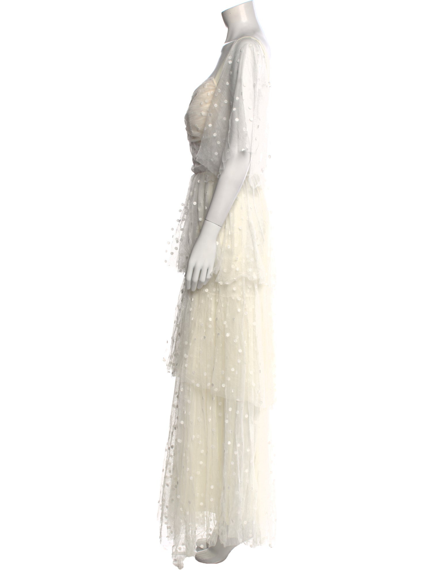 16ARLINGTON V-Neck Long Dress - White Dresses, Clothing - W16AL21987 ...
