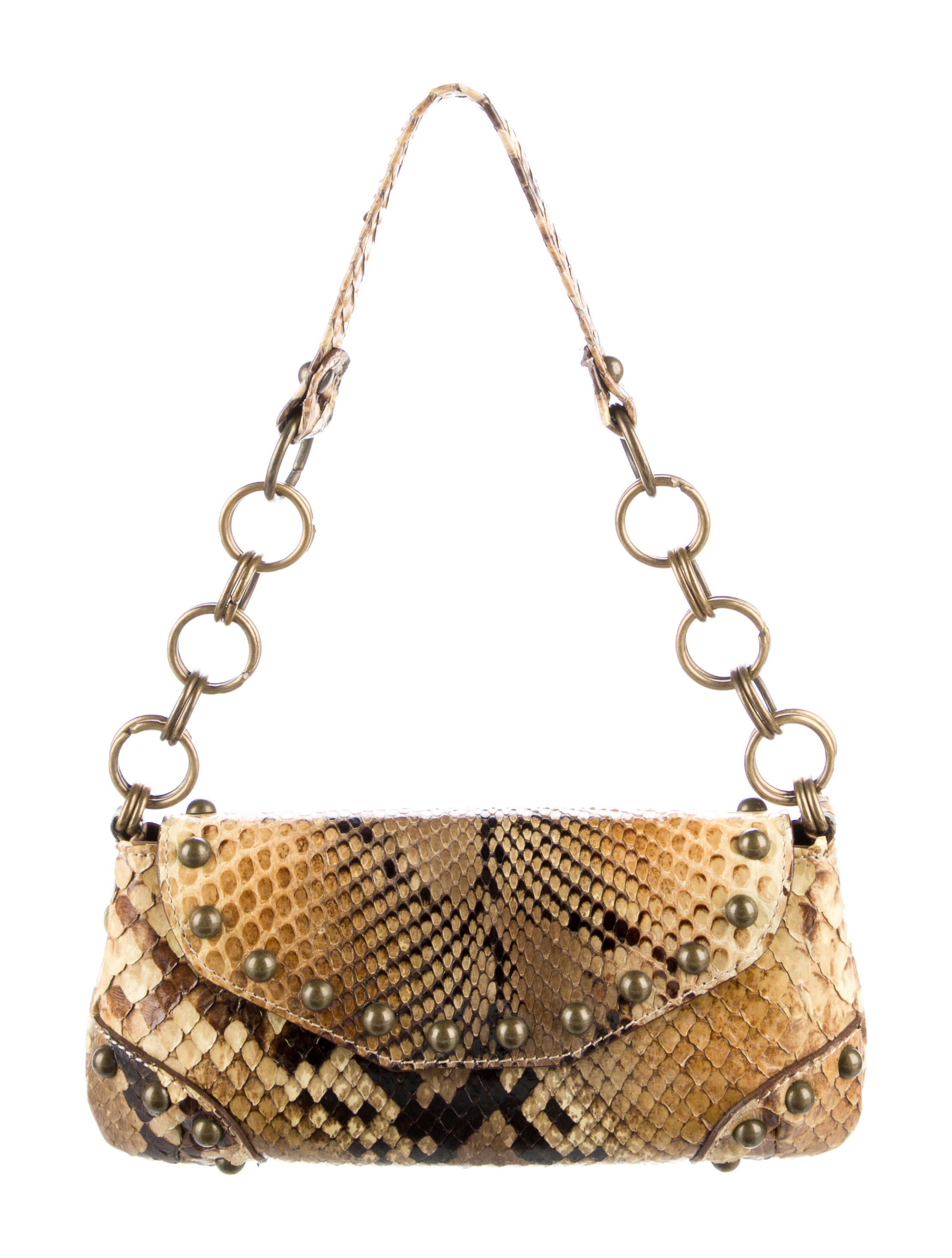 Prada Python Whips Pietre Shoulder Bag - Black Shoulder Bags, Handbags ...