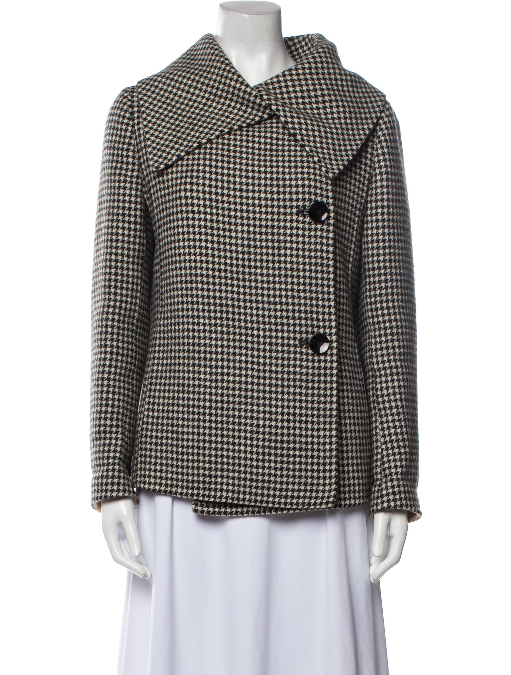 St. John Collection Houndstooth Print Coat - Blue Coats, Clothing ...
