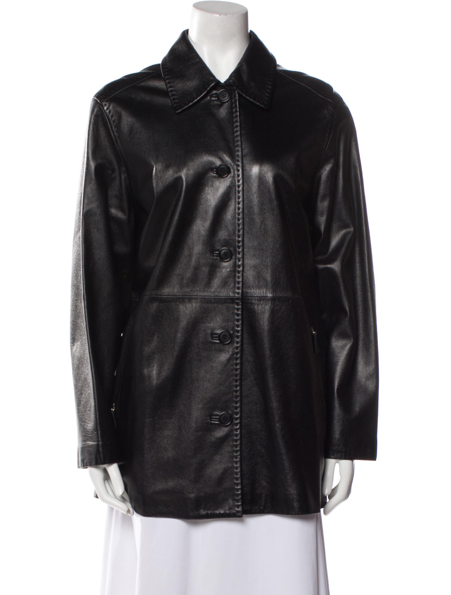Max Mara Leather Jacket - Black Jackets, Clothing - MMA118673 | The ...
