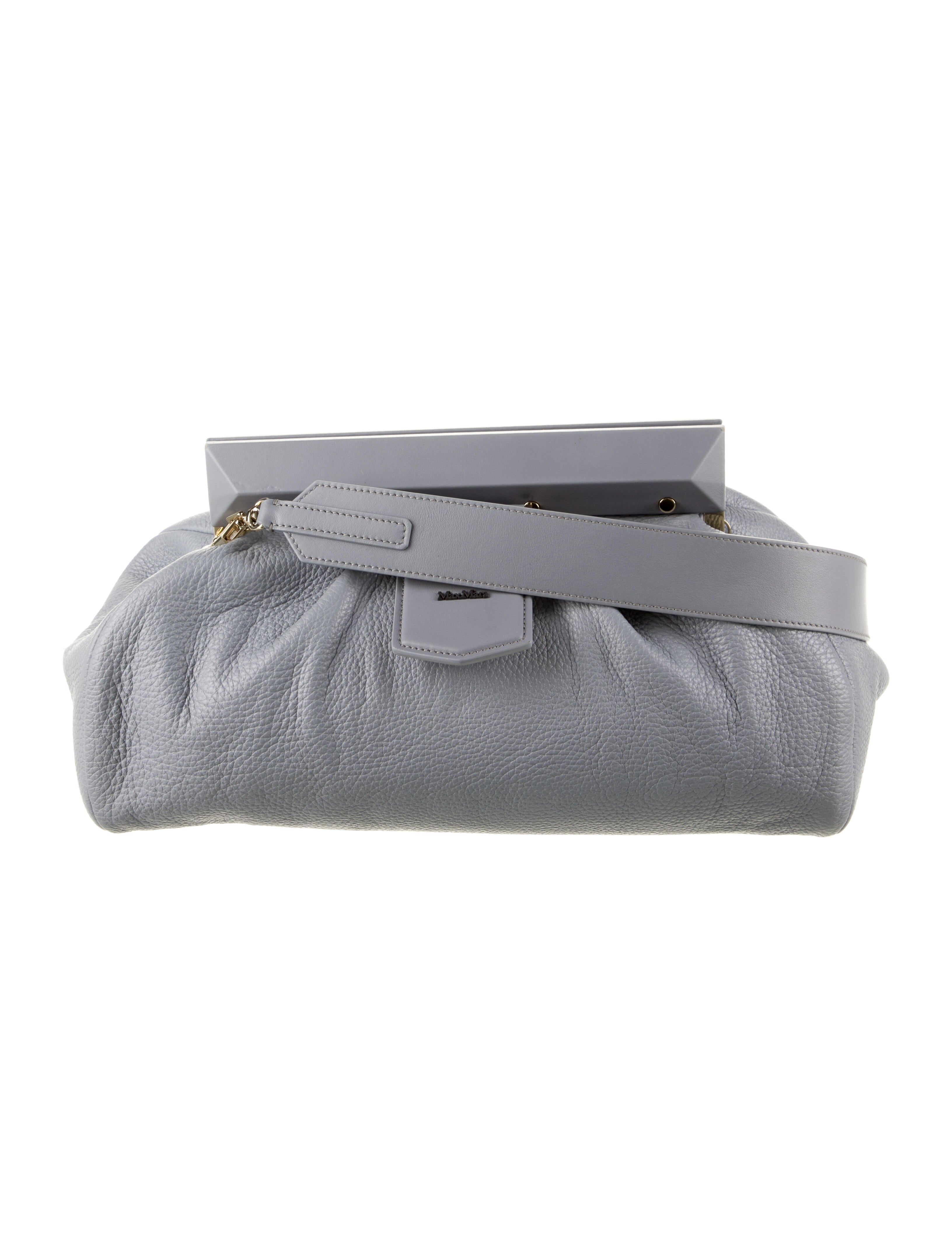 Max Mara Leather Shoulder Bag - Blue Shoulder Bags, Handbags ...