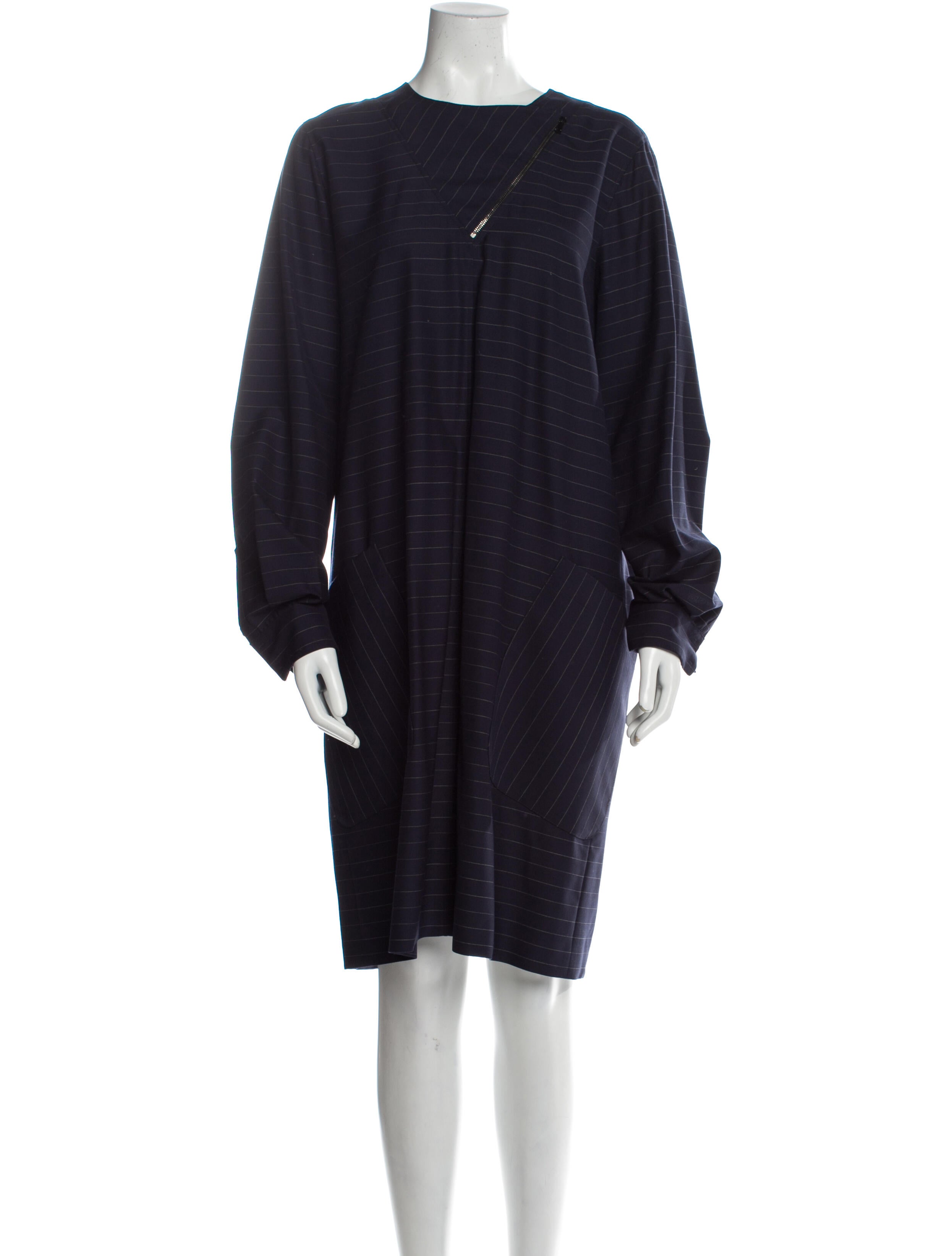 Max Mara Crew Neck Knee-Length Dress - Blue Dresses, Clothing ...