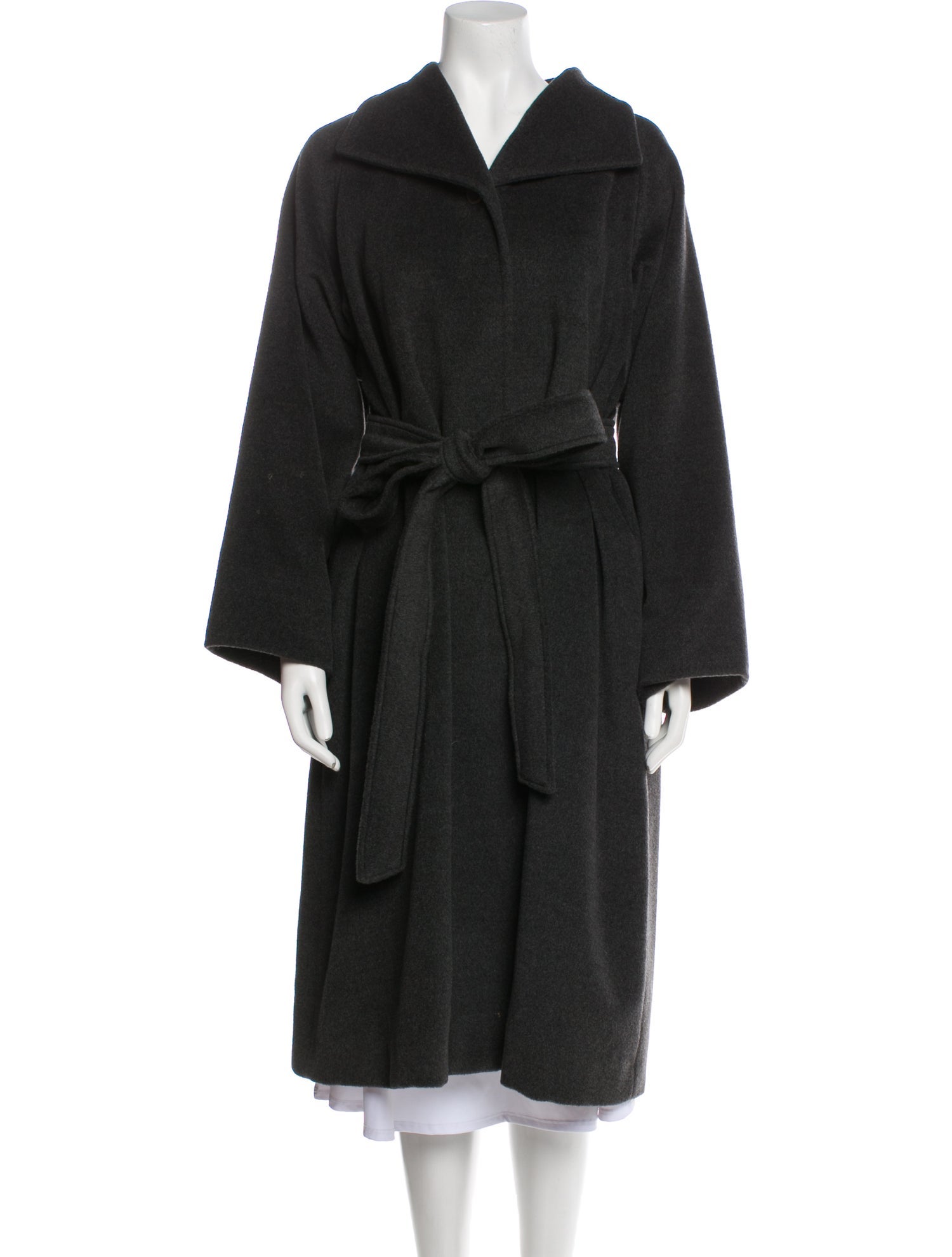 Max Mara Virgin Wool Faux Fur Coat - Grey Coats, Clothing - MMA125379 ...