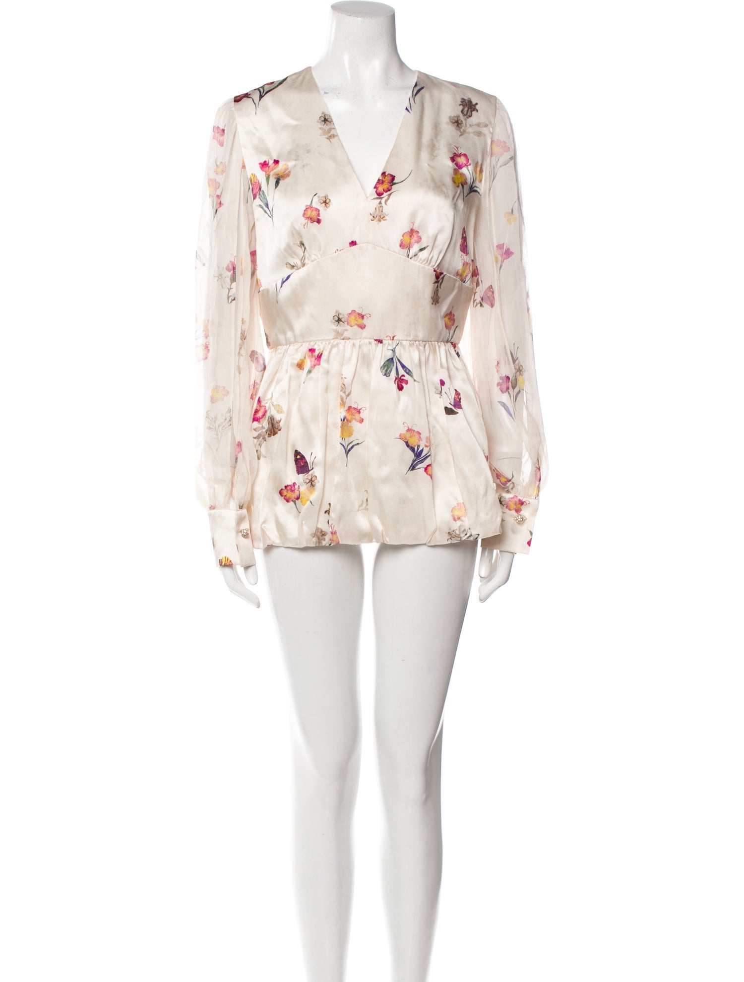 Max Mara Silk Floral Print Tunic w/ Tags - Neutrals Tops, Clothing ...
