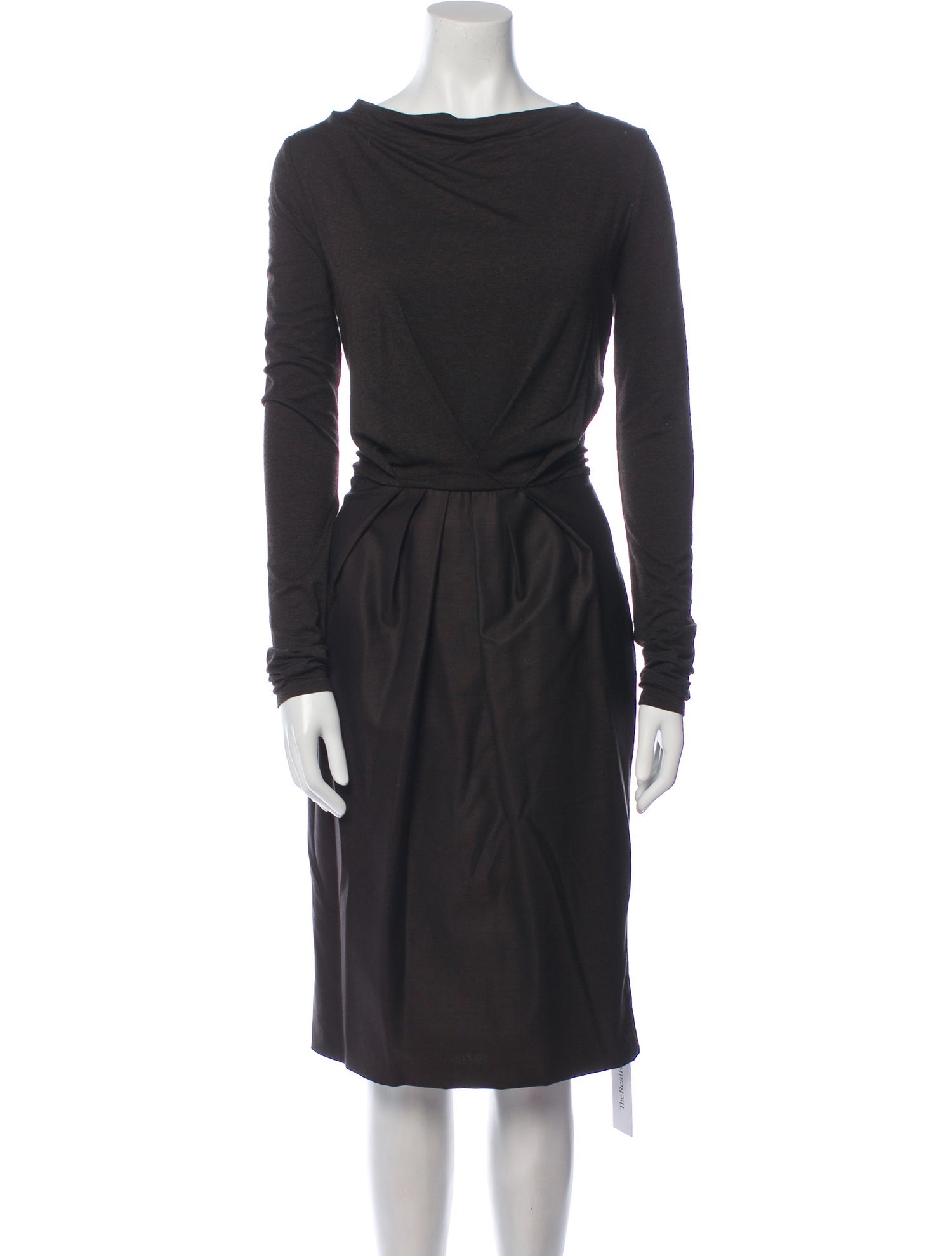 Max Mara Virgin Wool Midi Length Dress - Grey Dresses, Clothing ...
