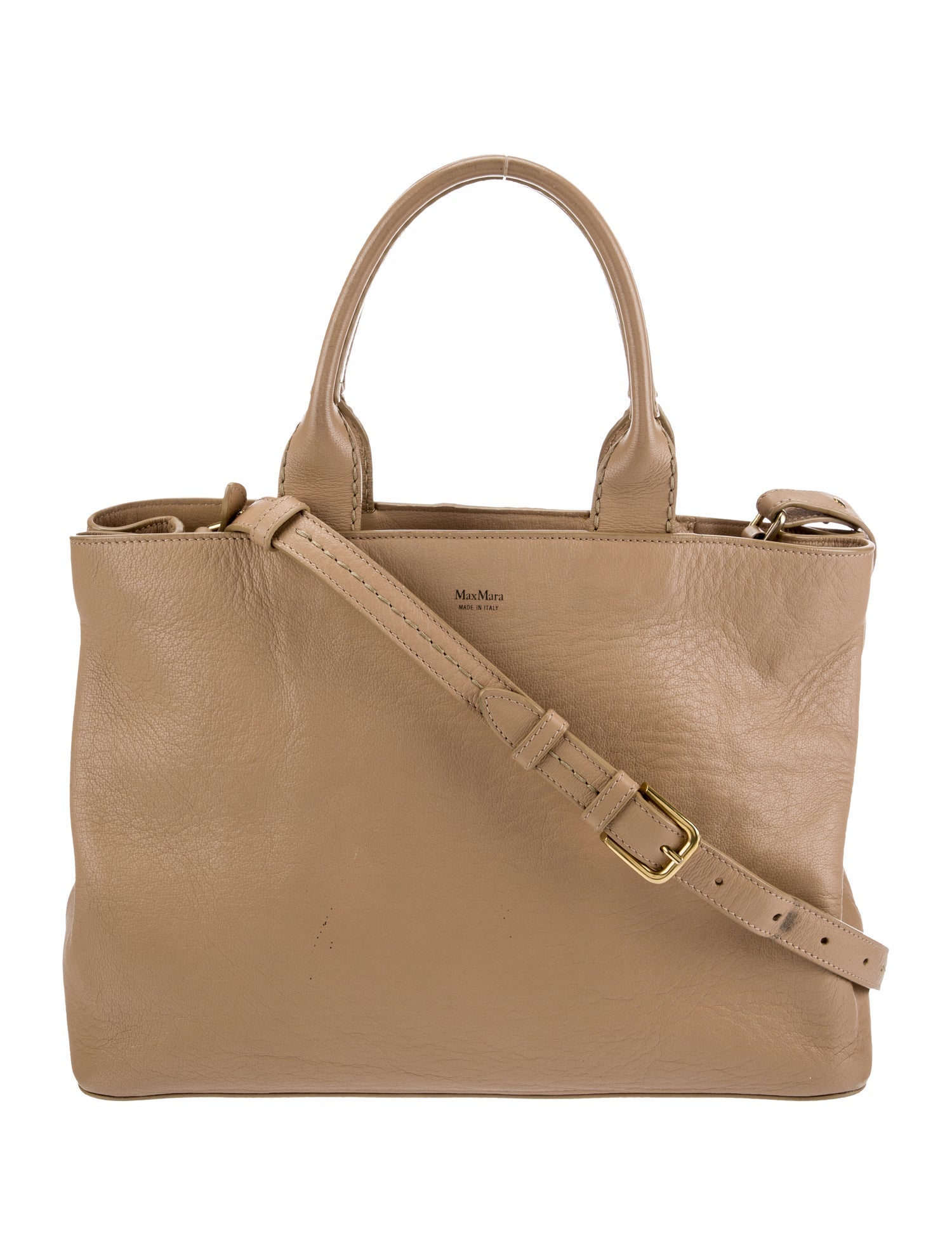 Max Mara Leather Handle Bag - Neutrals Handle Bags, Handbags ...