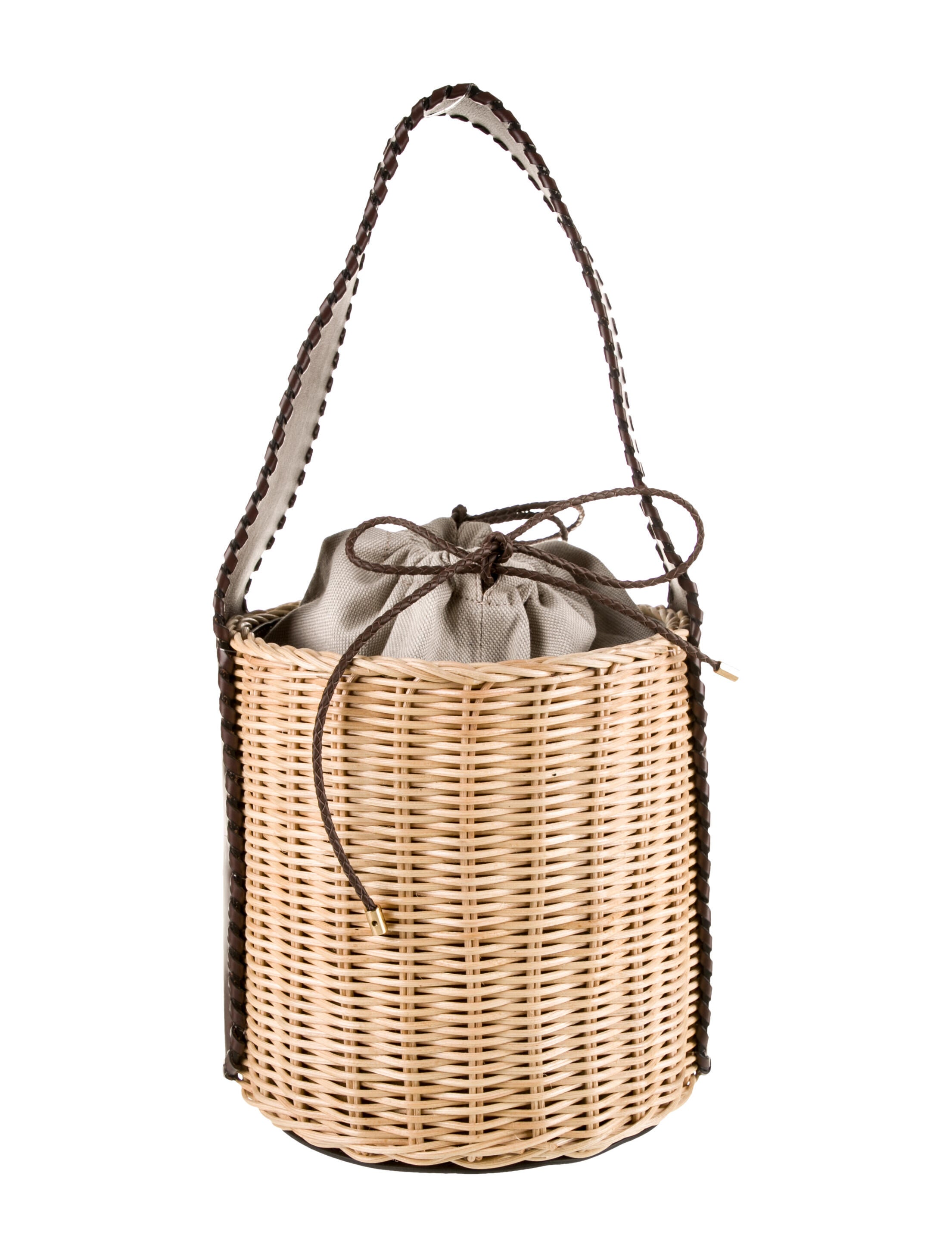 Max Mara Wicker Bucket Bag - Neutrals Bucket Bags, Handbags - MMA131293 ...