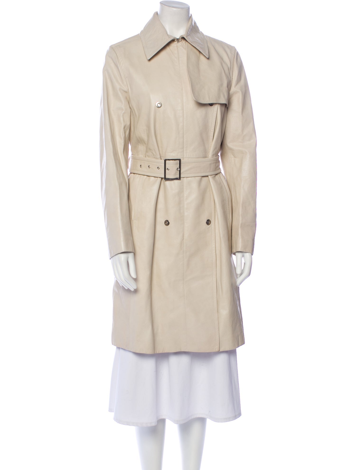 Max Mara Leather Trench Coat - Neutrals Coats, Clothing - MMA133101 | The RealReal