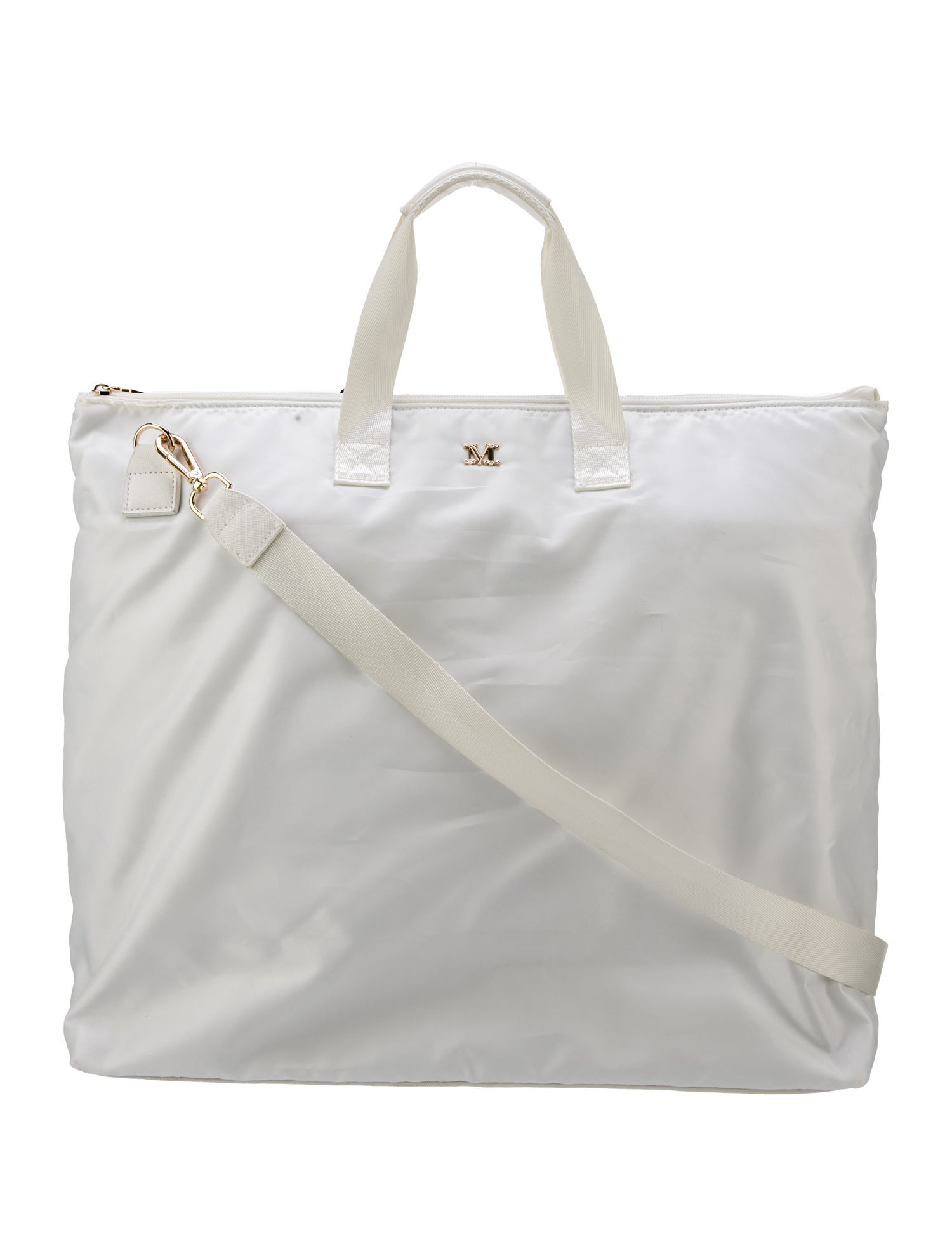 Max Mara Leather-Trim Nylon Tote - White Totes, Handbags - MMA134057 ...