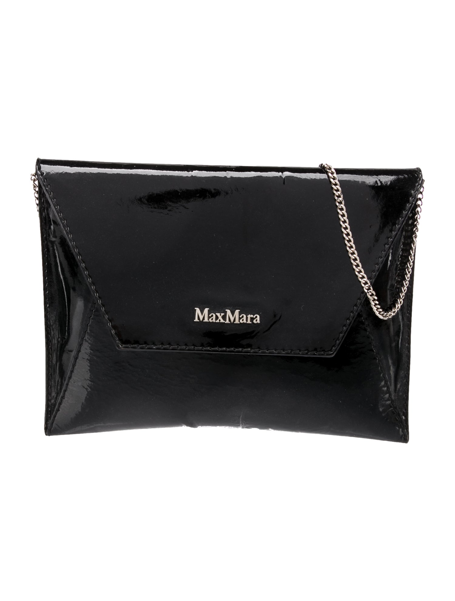 Max Mara Patent Leather Shoulder - Black Shoulder Bags, Handbags ...